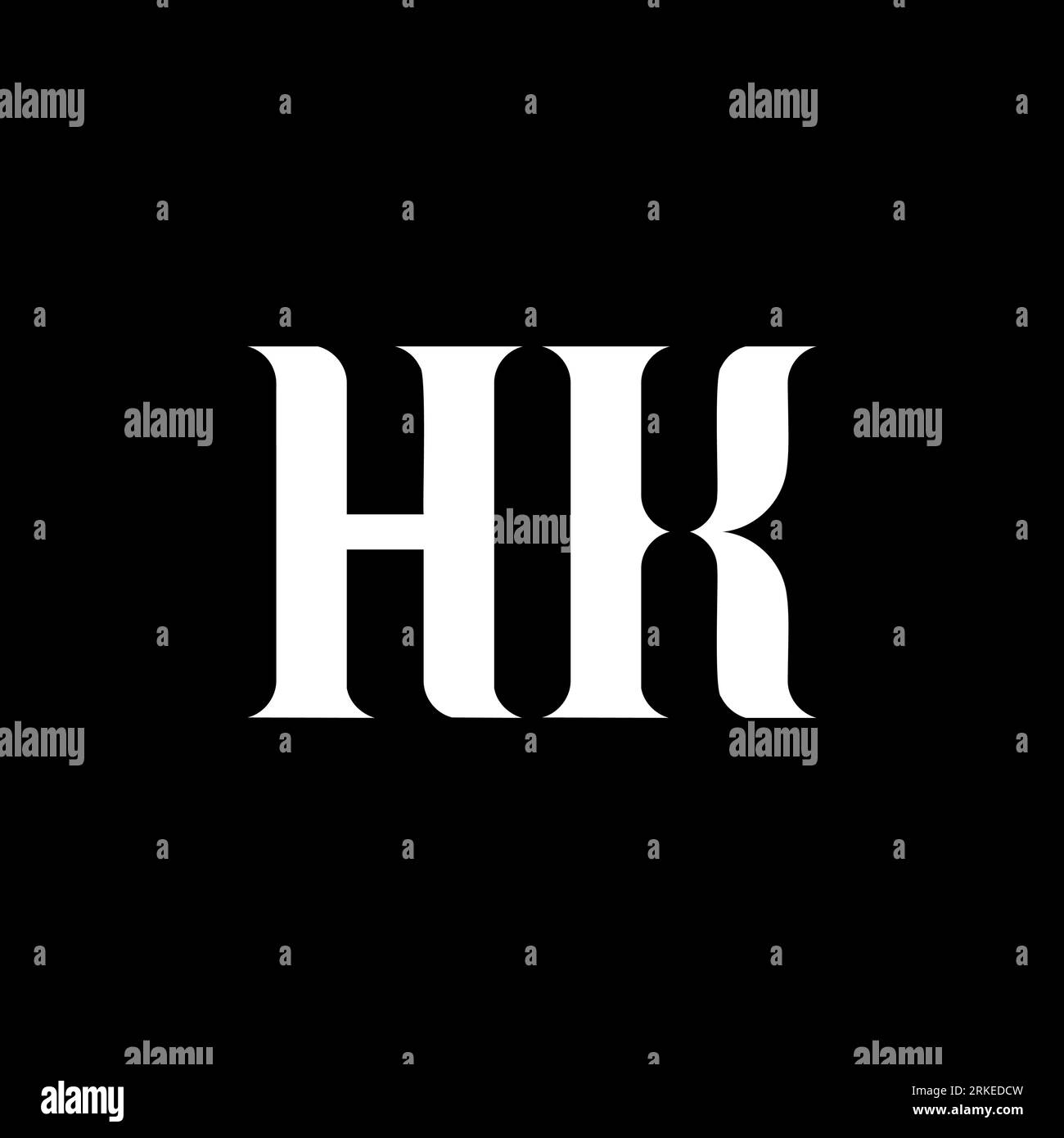 HK H K letter logo design. Initial letter HK uppercase monogram logo ...