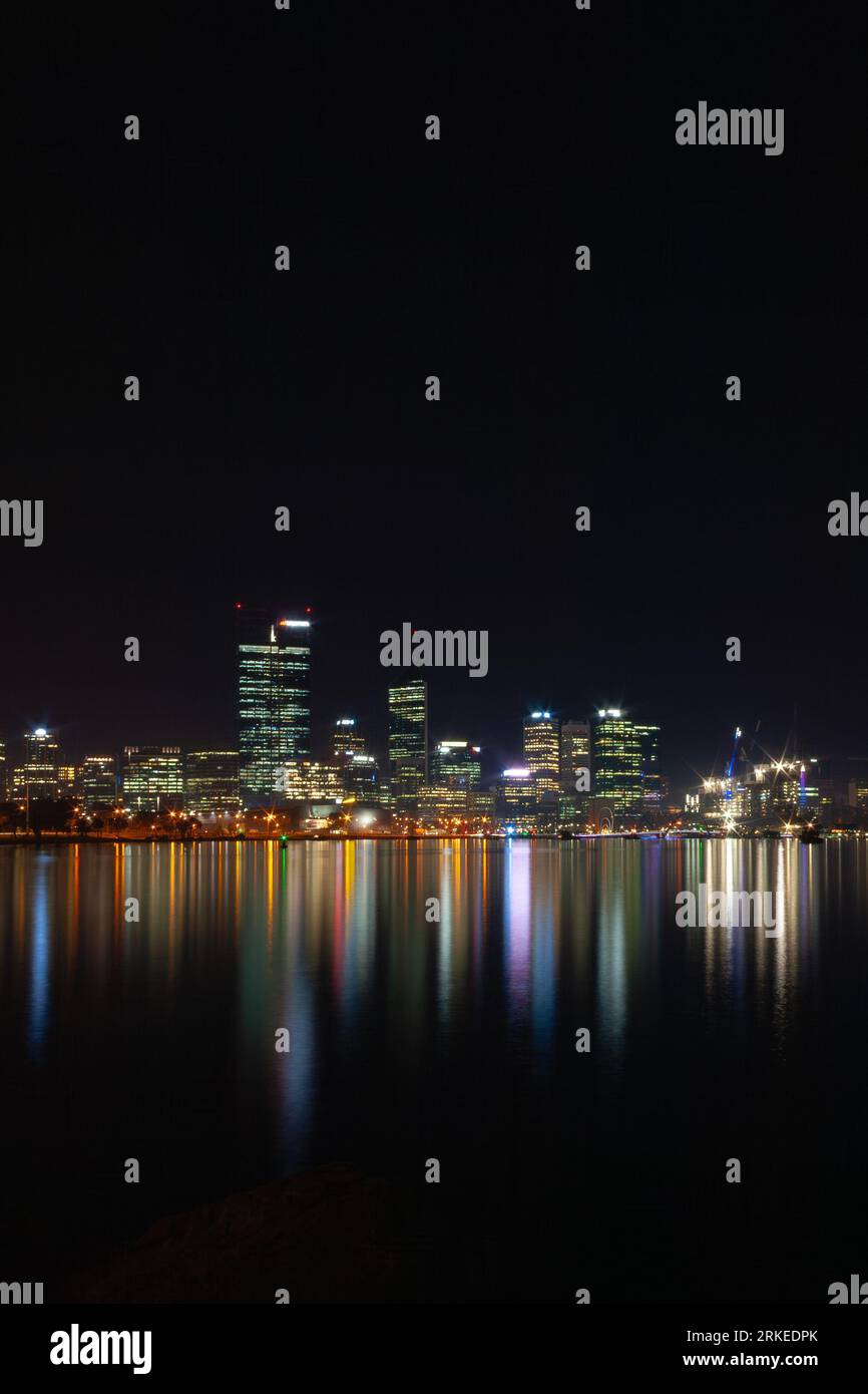 Night time Perth City skyline, Western Australia Stock Photo - Alamy