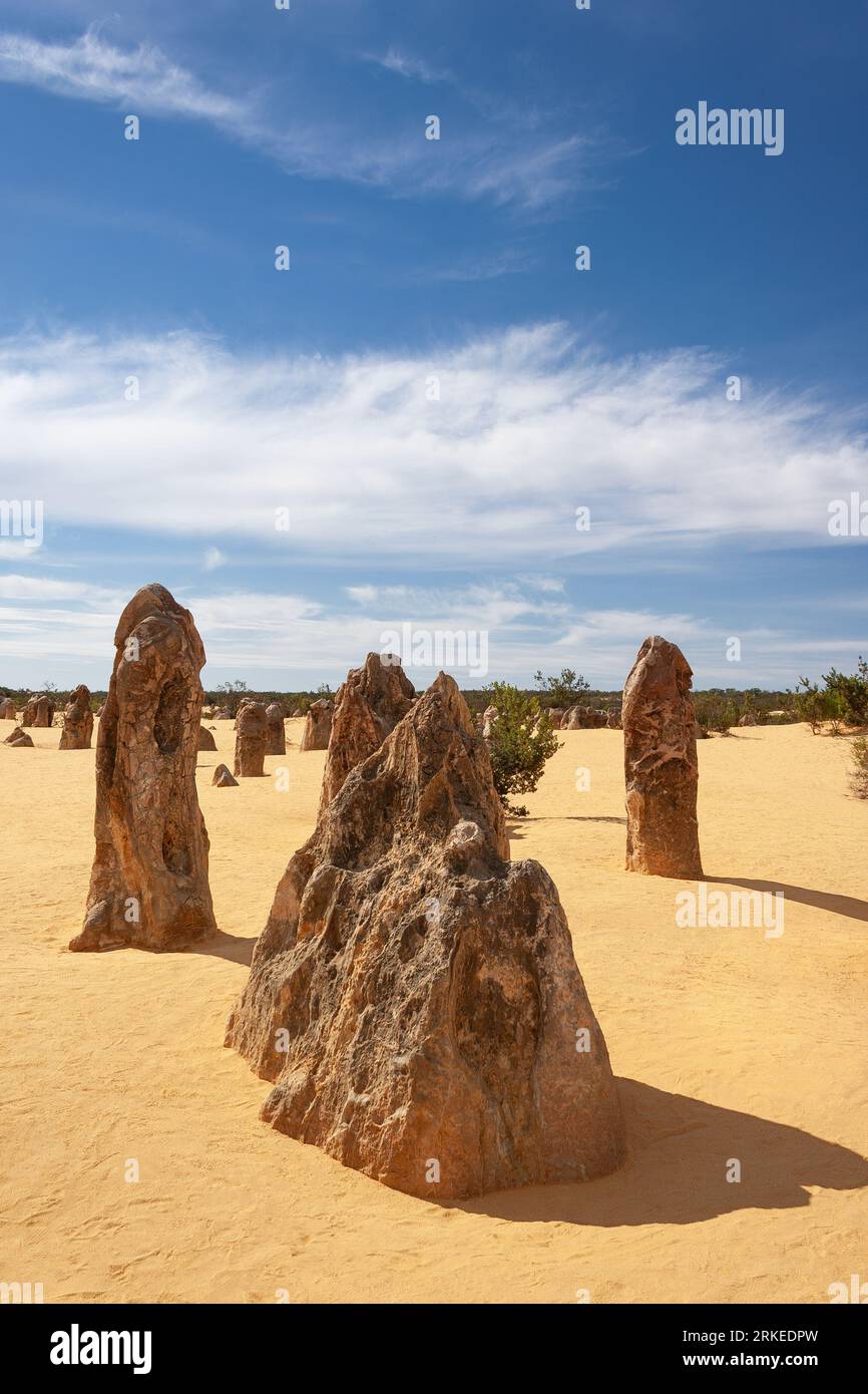 The Pinnacles limestone formations, located in Nambung National Park ...