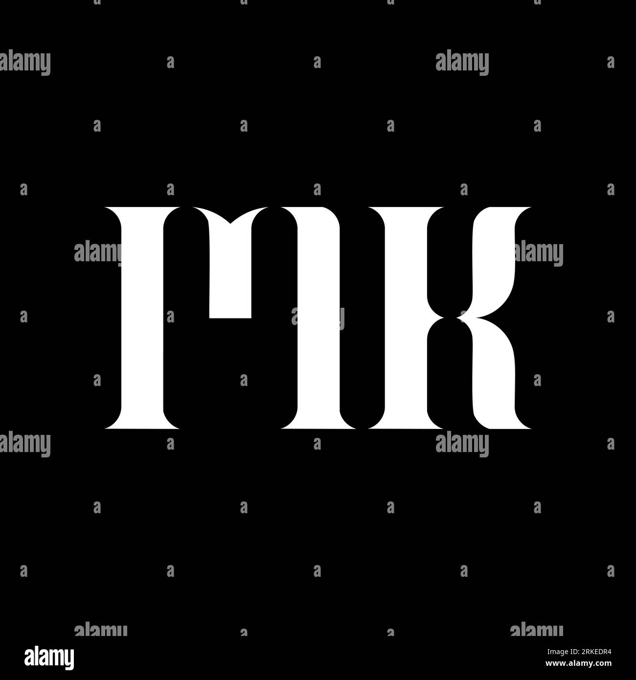 MK M K letter logo design. Initial letter MK uppercase monogram logo ...