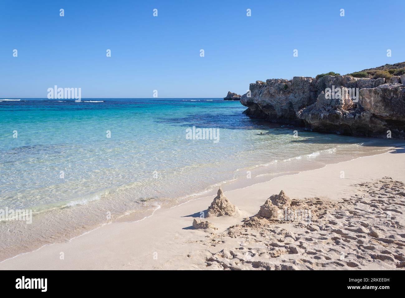 Stunning turquoise beach on Rottnest Island, located off Perth City ...