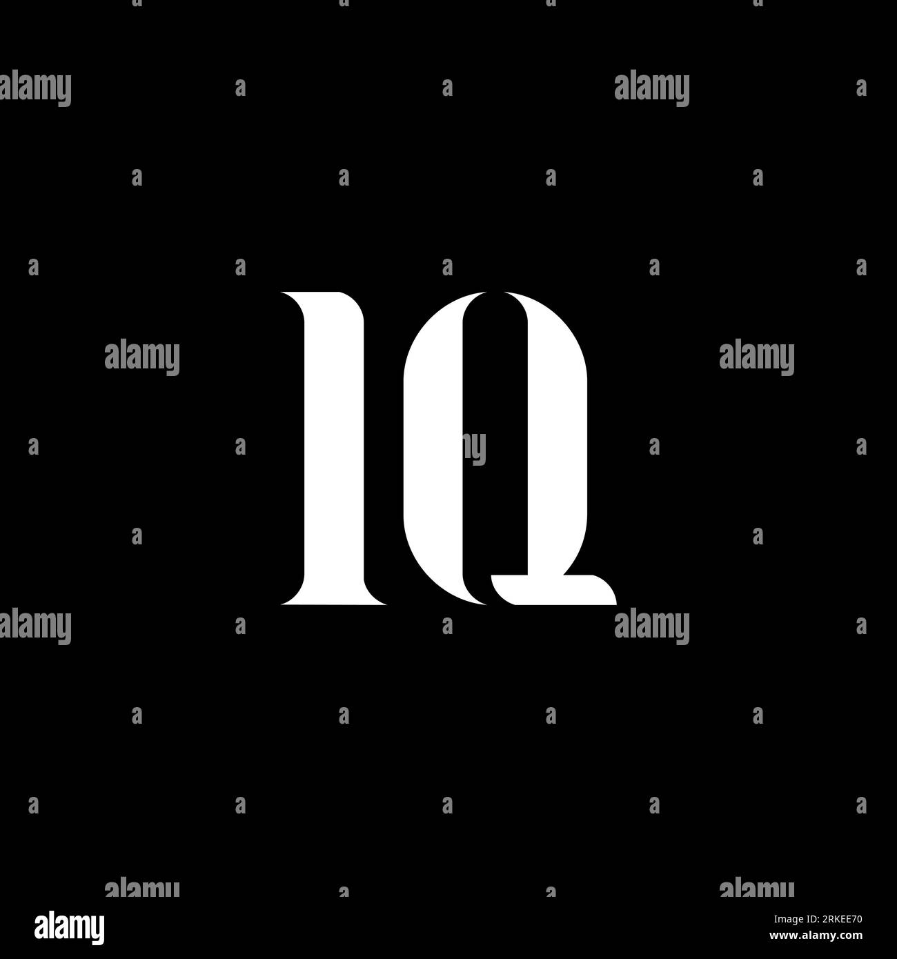 IQ I Q letter logo design. Initial letter IQ uppercase monogram logo ...