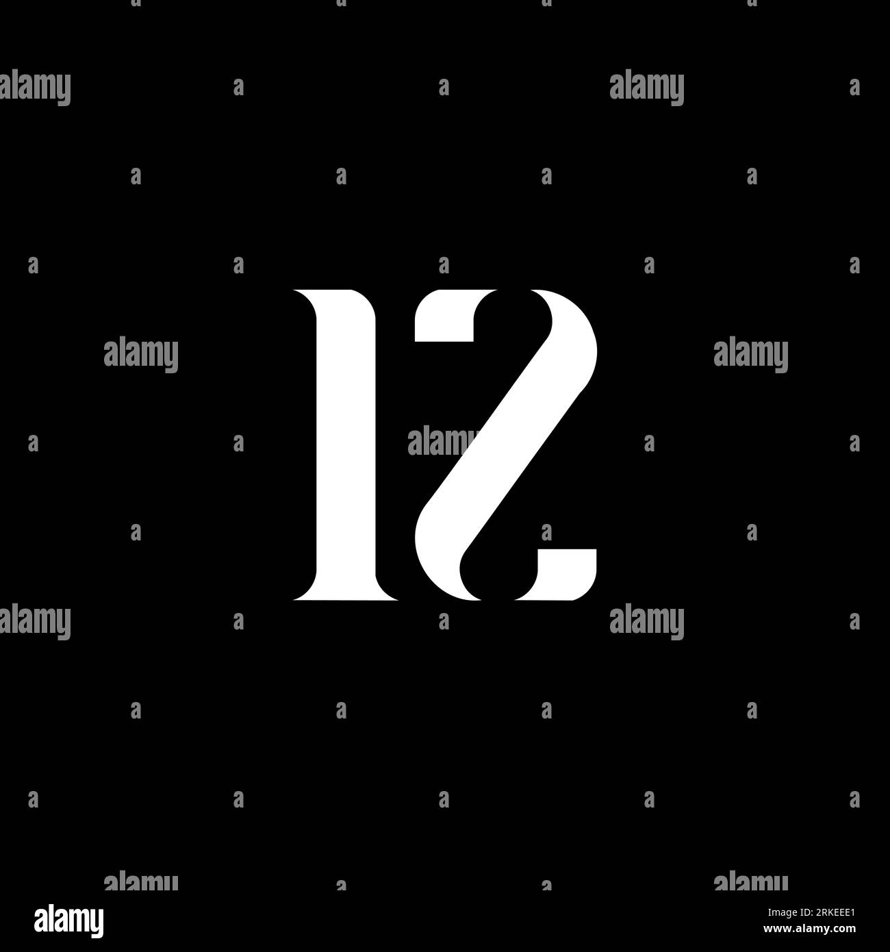 IZ I Z letter logo design. Initial letter IZ uppercase monogram logo ...