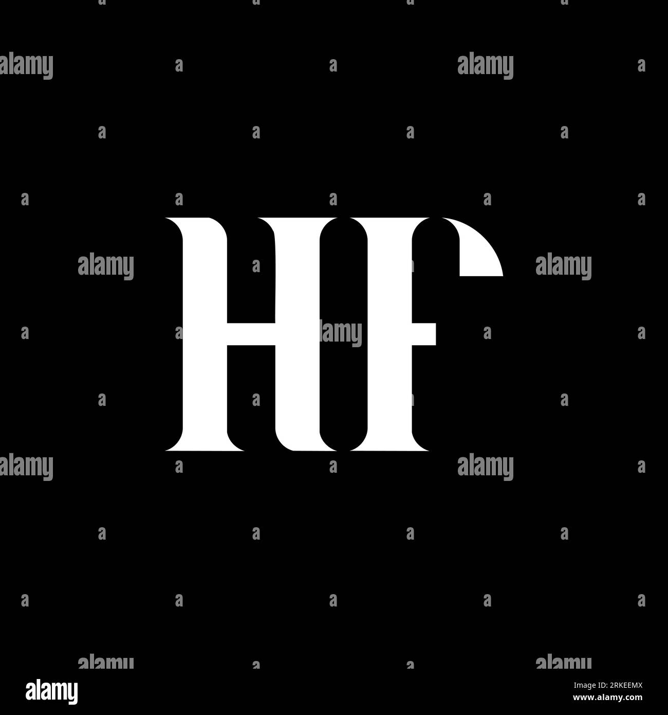 Hf minimal logo Black and White Stock Photos & Images - Alamy