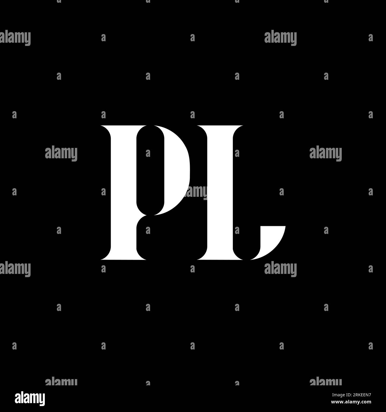 PL P L letter logo design. Initial letter PL uppercase monogram logo white color. PL logo, P L ...