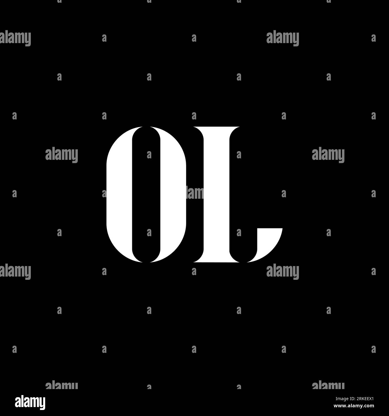 OL letter logo design. Initial letter OL uppercase monogram logo white ...