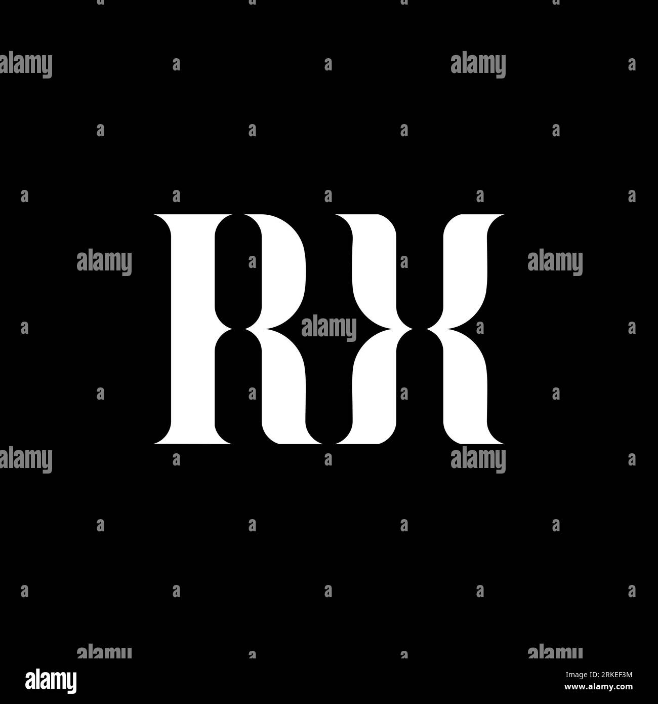 RX R X letter logo design. Initial letter RX uppercase monogram logo ...