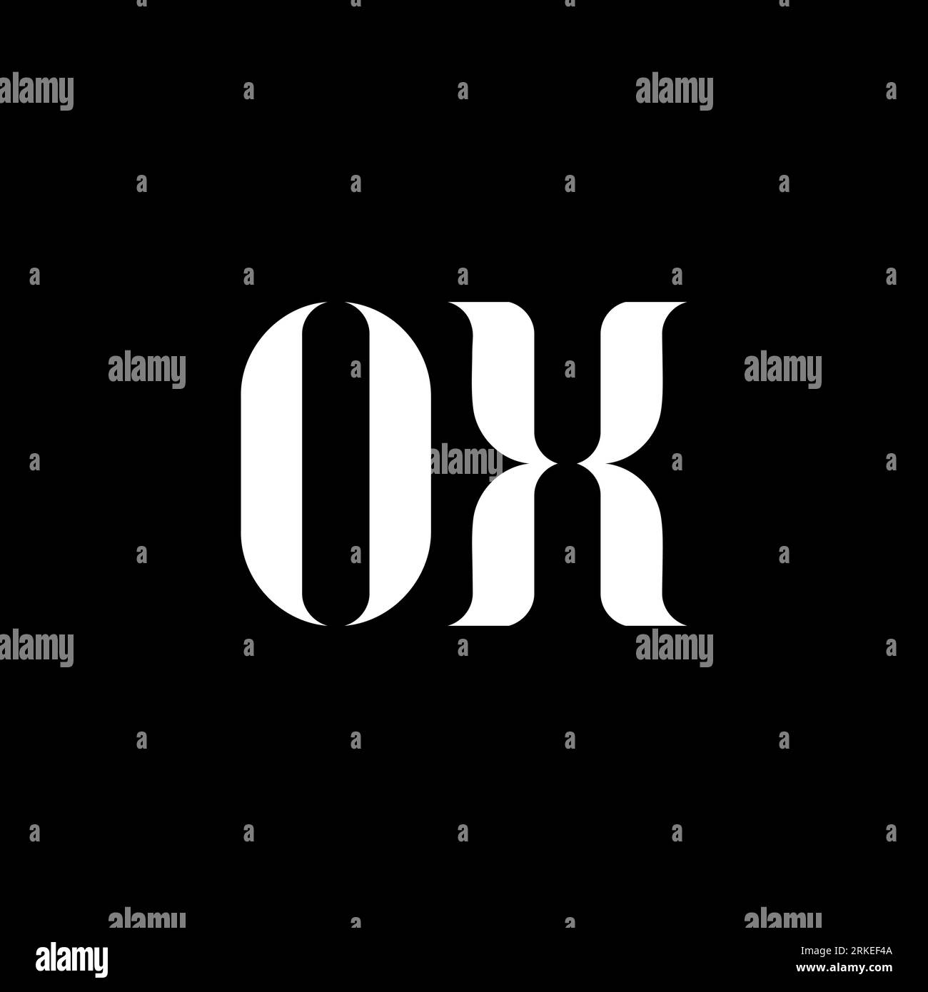 OX letter logo design. Initial letter OX uppercase monogram logo white ...