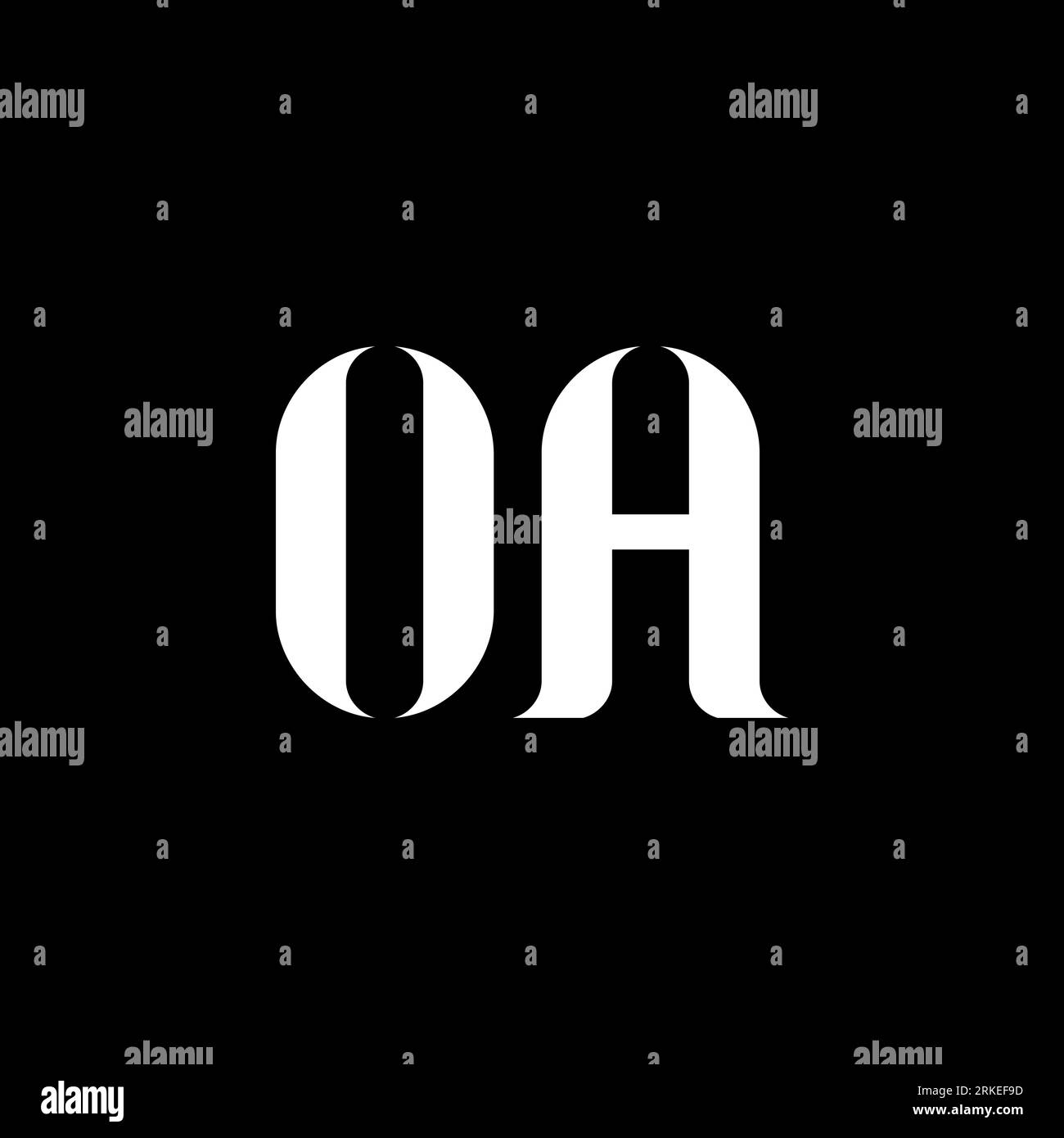 OA letter logo design. Initial letter OA uppercase monogram logo white ...