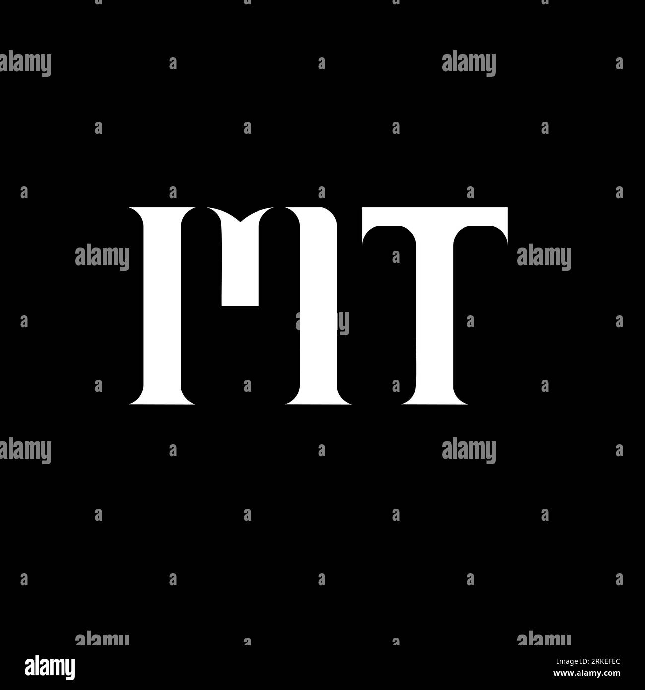 MT M T letter logo design. Initial letter MT uppercase monogram logo white color. MT logo, M T ...