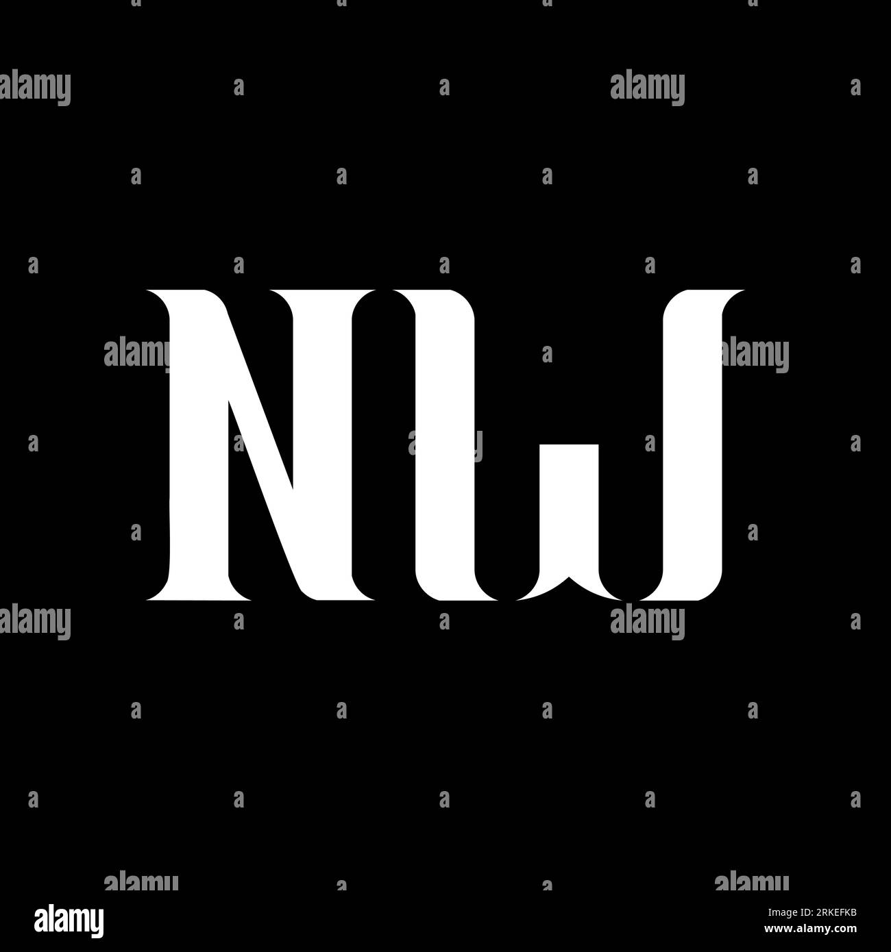 NW N W letter logo design. Initial letter NW uppercase monogram logo ...