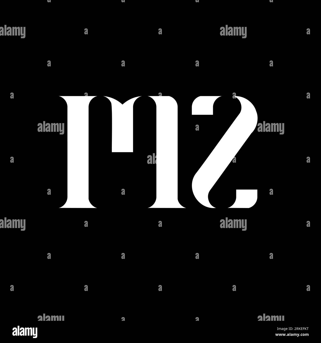 MZ M Z letter logo design. Initial letter MZ uppercase monogram logo ...