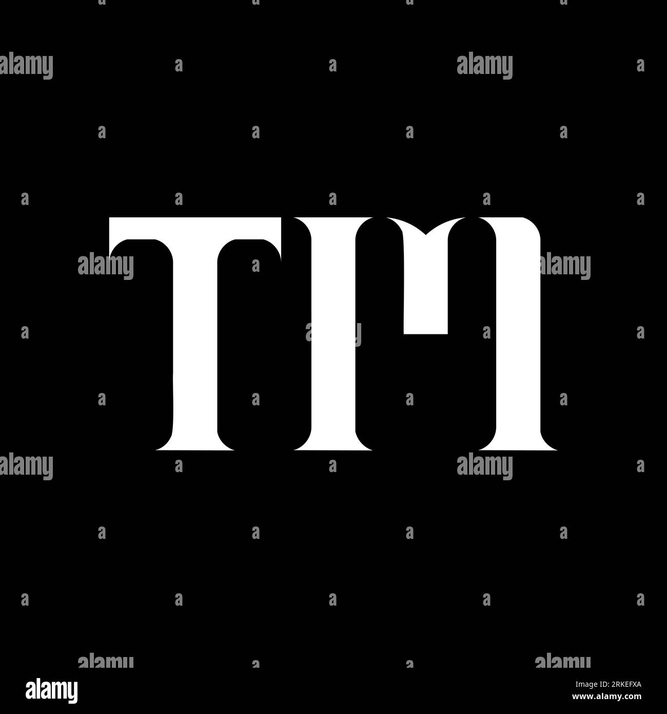 TM T M letter logo design. Initial letter TM linked circle uppercase ...