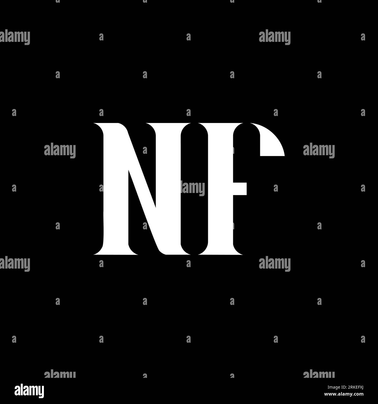 NF N F letter logo design. Initial letter NF uppercase monogram logo ...