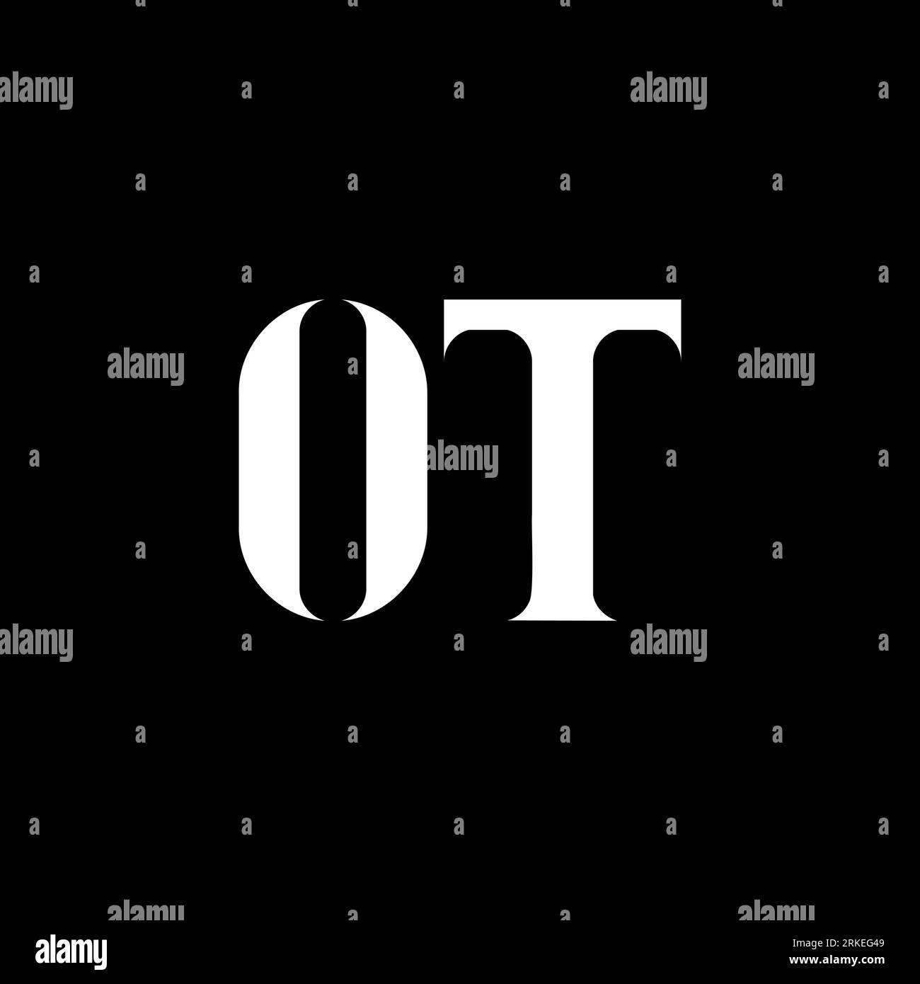 OT letter logo design. Initial letter OT uppercase monogram logo white color. OT logo, O T ...