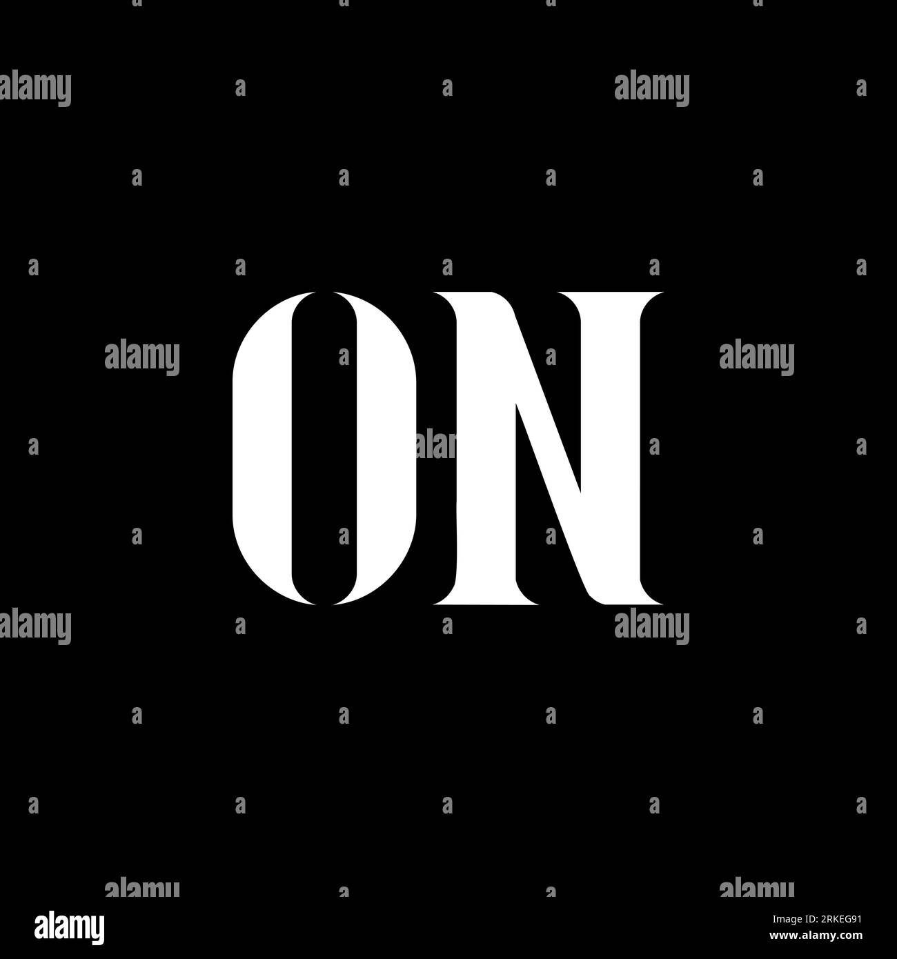 ON letter logo design. Initial letter ON uppercase monogram logo white ...