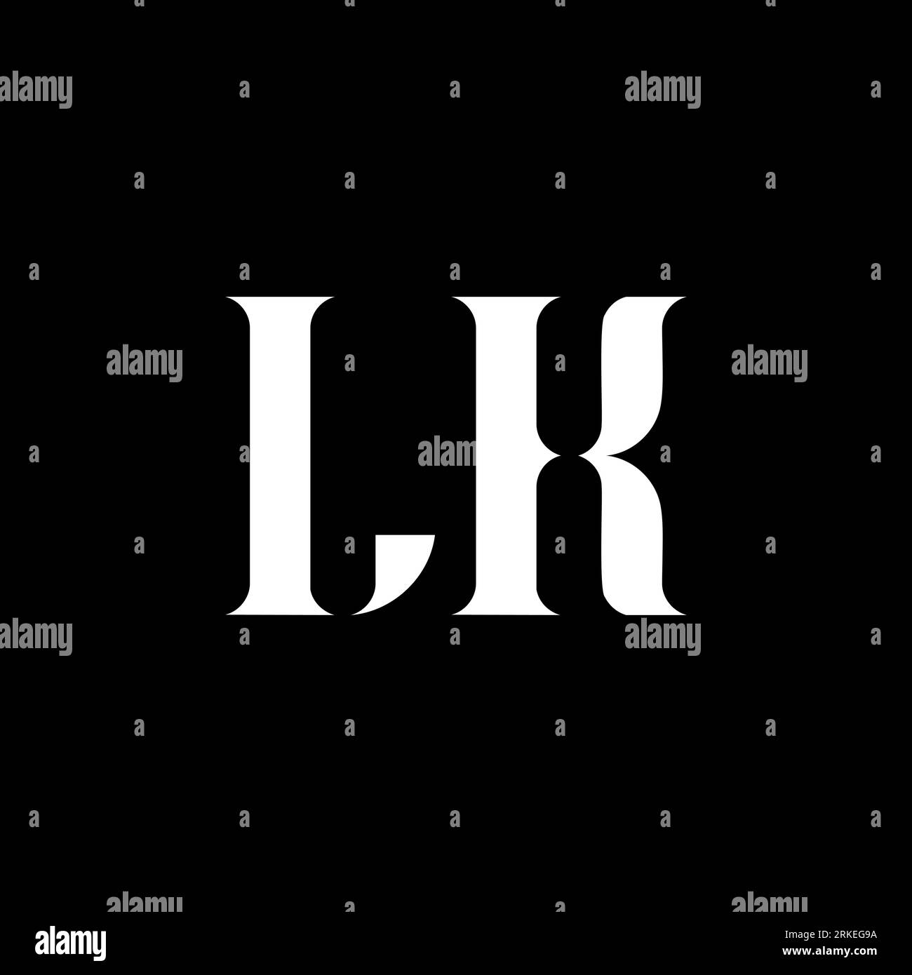 Lk L K Letter Logo Design Initial Letter Lk Uppercase Monogram Logo
