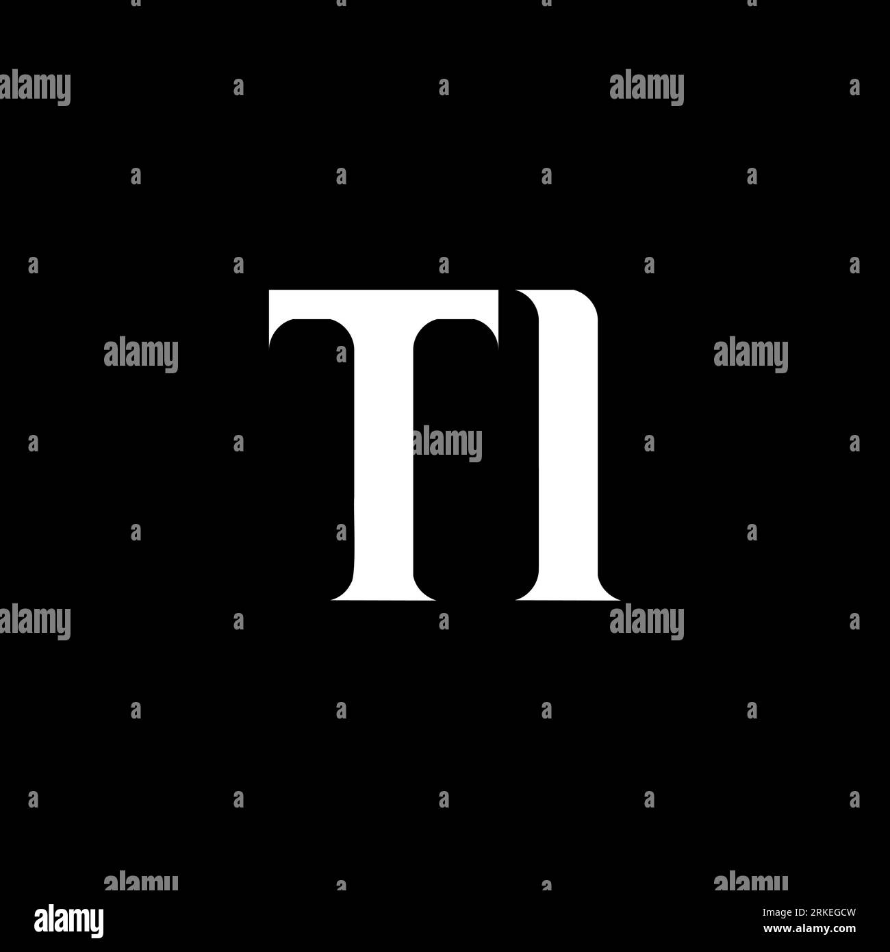 TI T I letter logo design. Initial letter TI linked circle uppercase ...