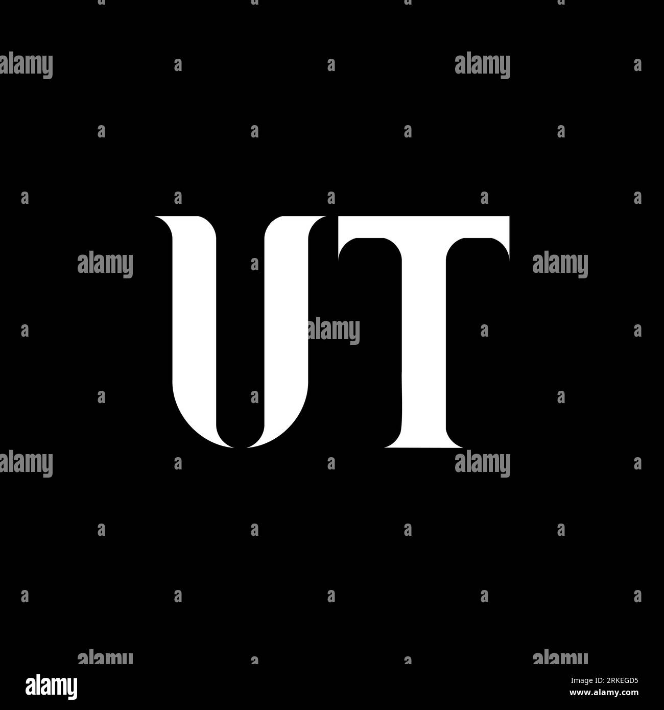 UT U T letter logo design. Initial letter UT linked circle uppercase ...