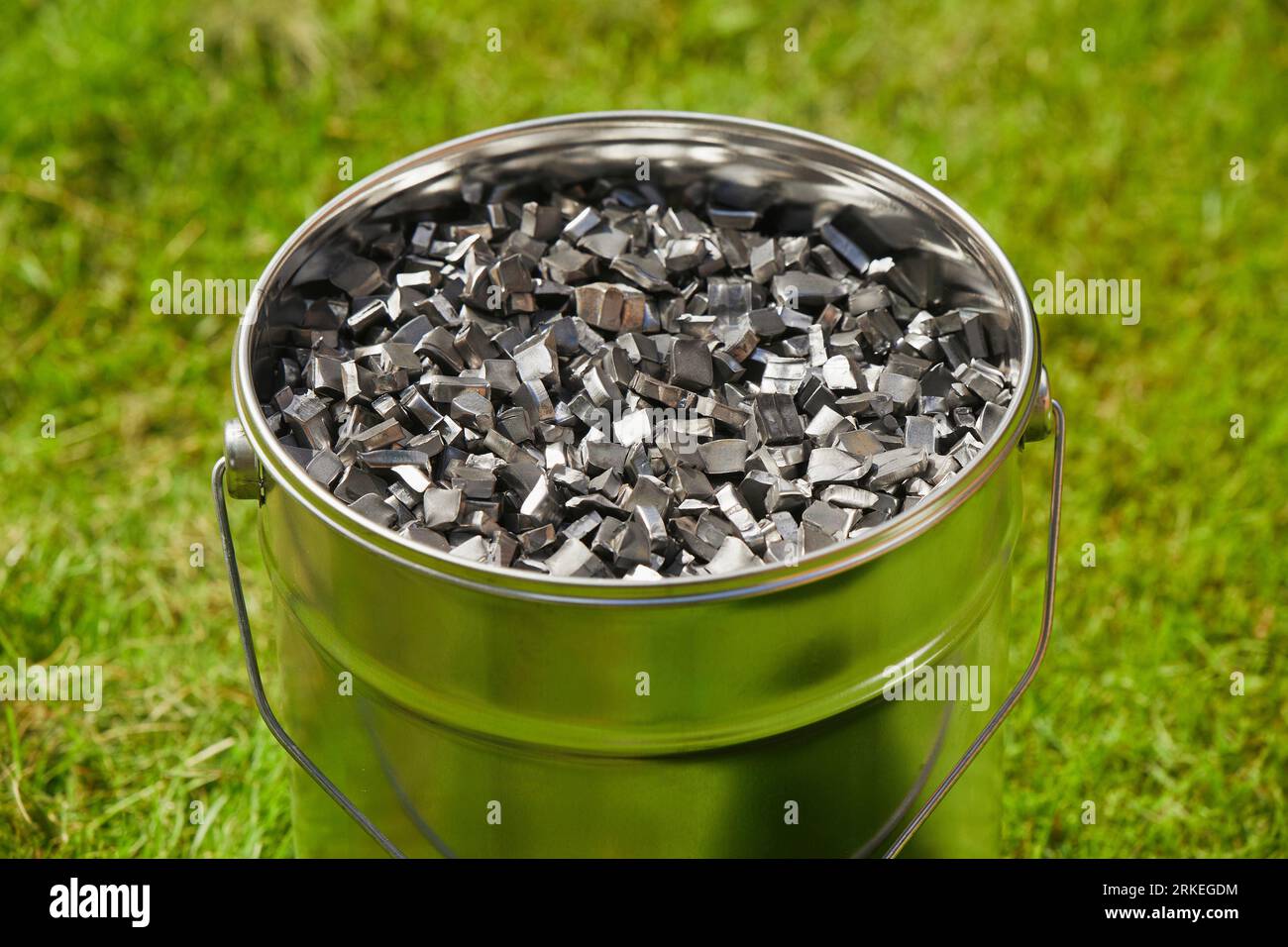 Homemade shrapnel from which Ukrainian soldiers make bombs Stock Photo ...