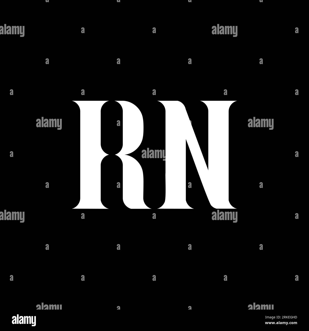 Rn minimal logo Black and White Stock Photos & Images - Alamy