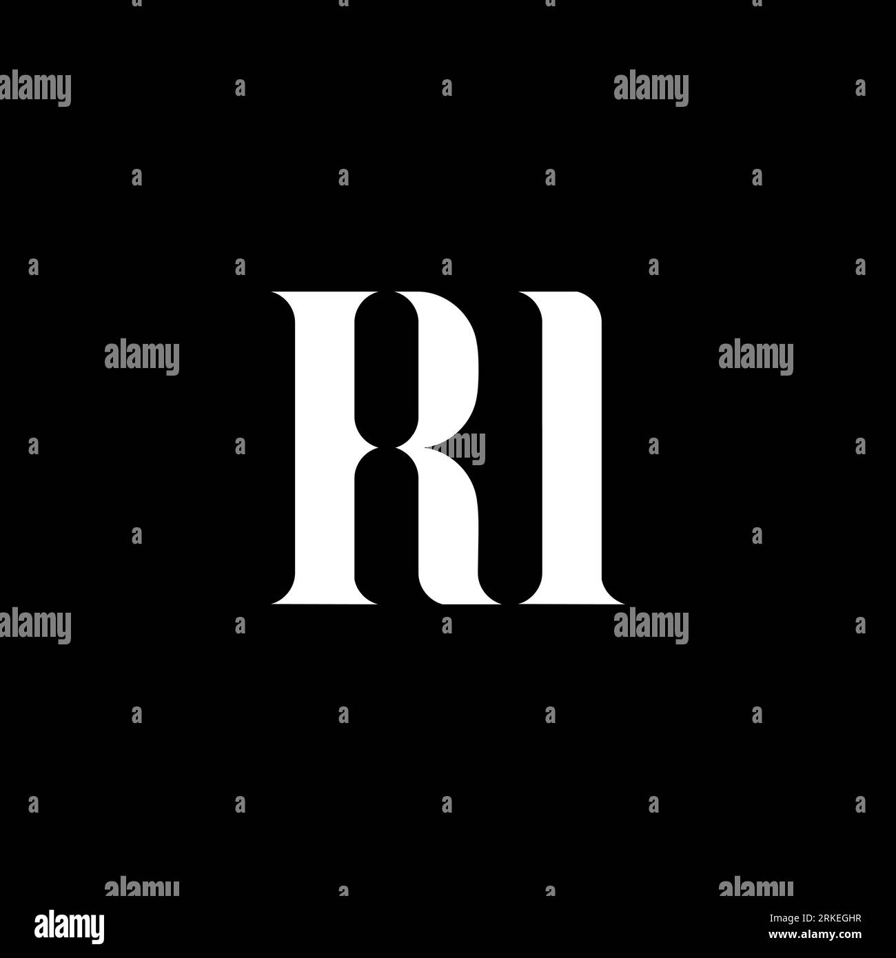 RI R I letter logo design. Initial letter RI uppercase monogram logo ...