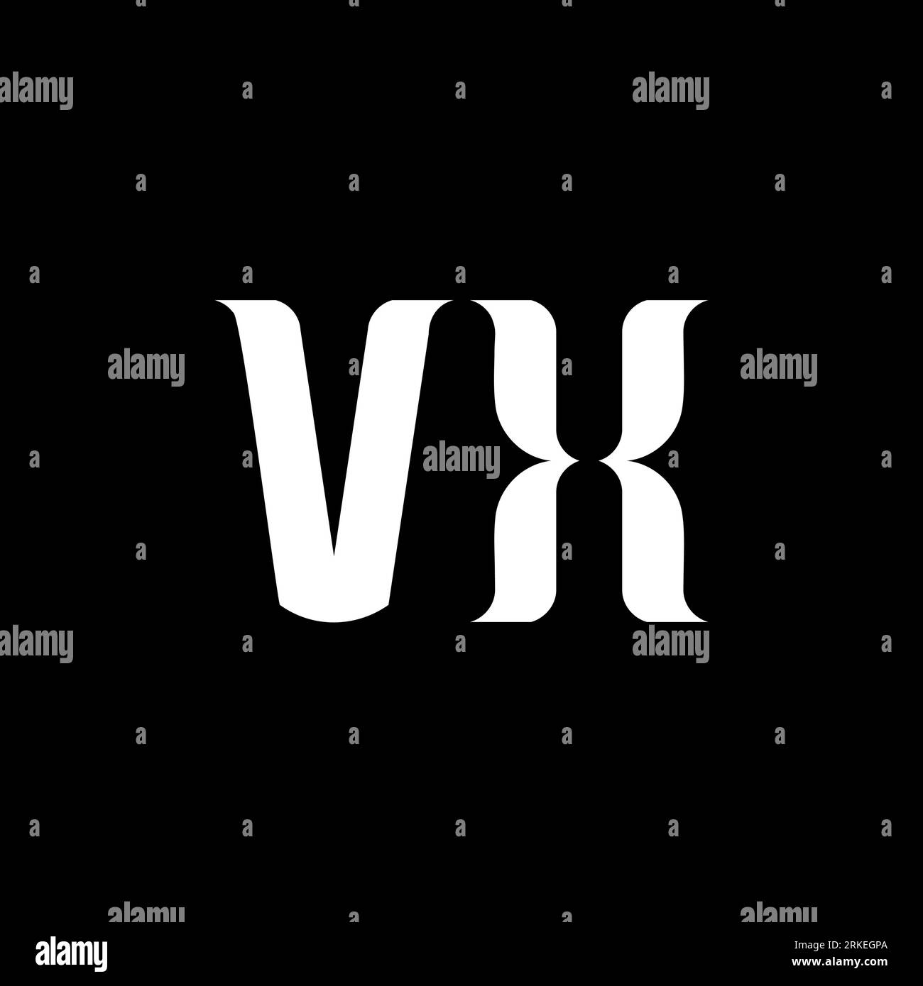 VX V X letter logo design. Initial letter VX linked circle uppercase ...