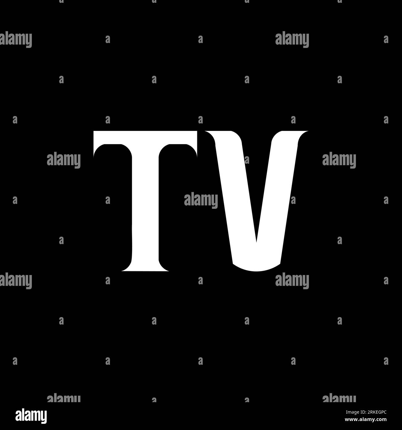 TV T V letter logo design. Initial letter TV linked circle uppercase ...