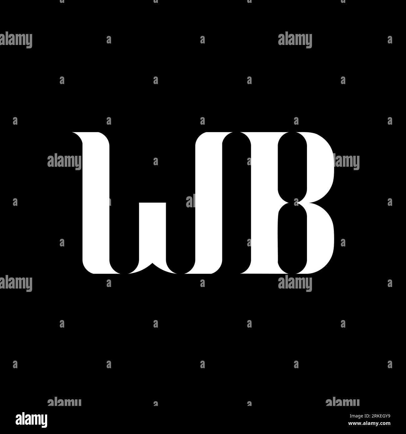 WB W B letter logo design. Initial letter WB linked circle uppercase ...