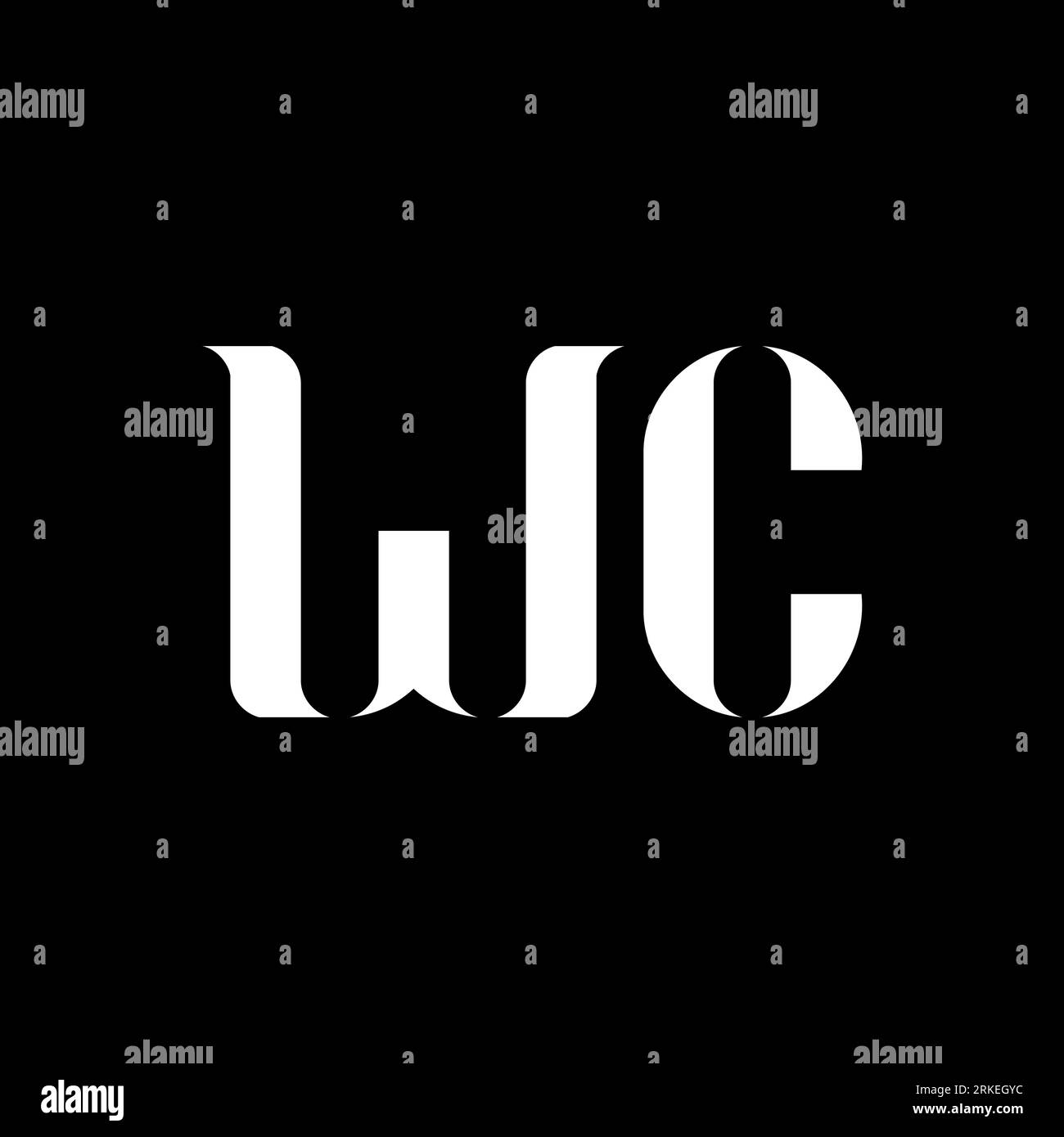 WC W C letter logo design. Initial letter WC linked circle uppercase ...