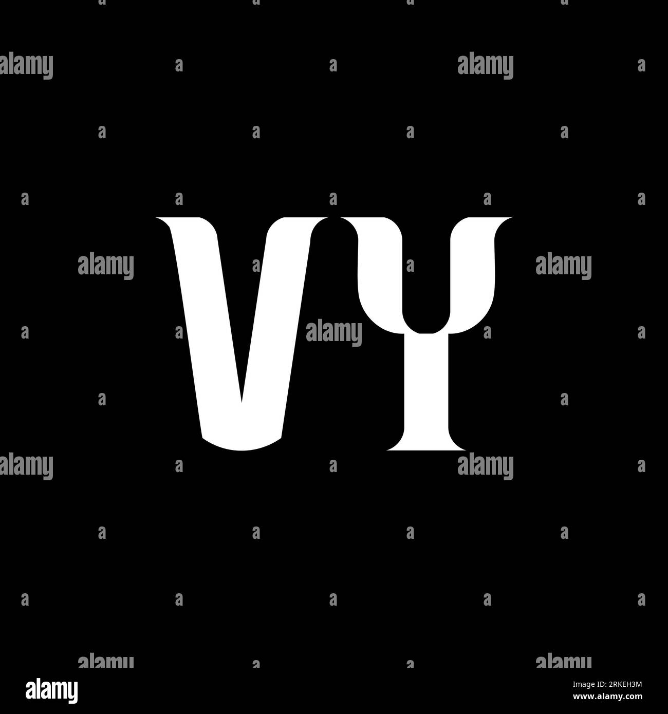 VY V Y letter logo design. Initial letter VY linked circle uppercase ...