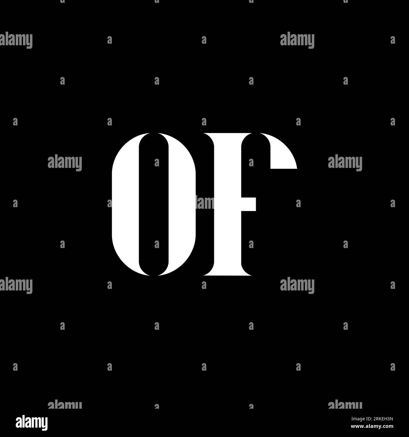 OF letter logo design. Initial letter OF uppercase monogram logo white ...