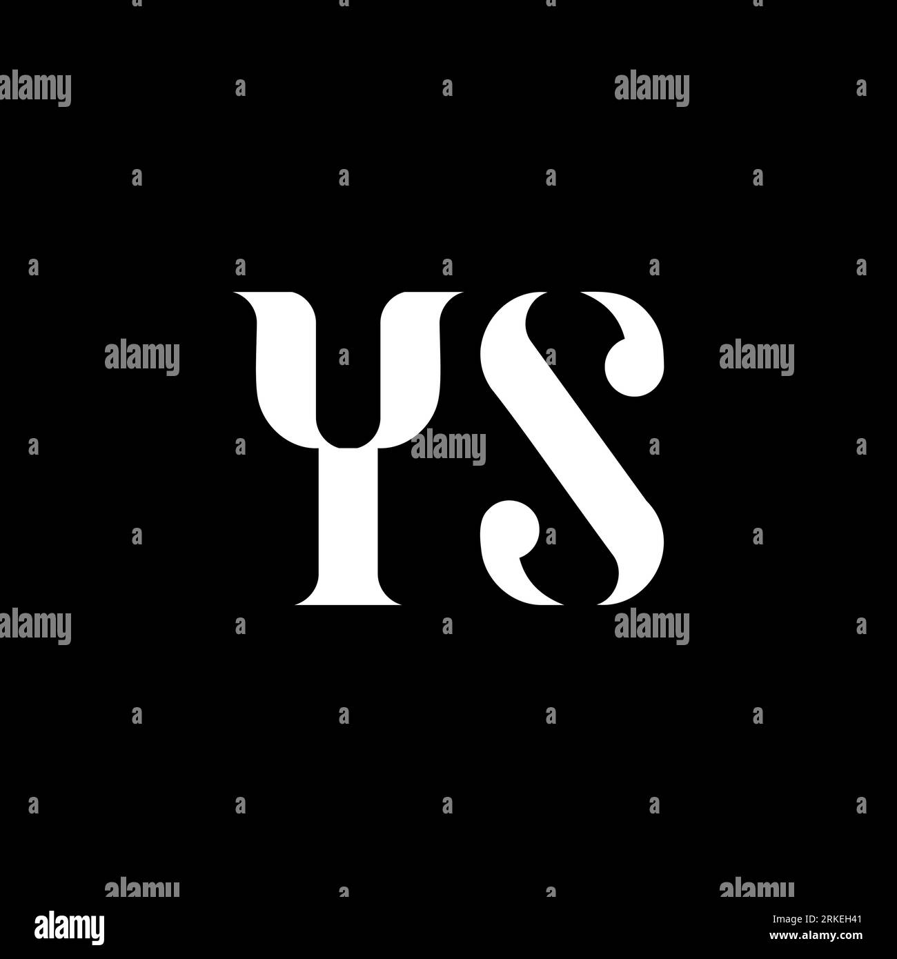 YS Y S letter logo design. Initial letter YS uppercase monogram logo white color. YS logo, Y S ...