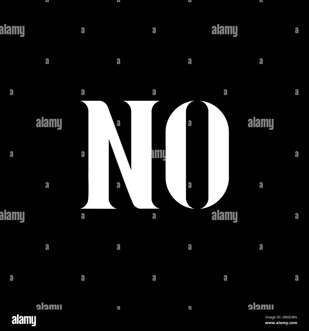 NO N O letter logo design. Initial letter NO uppercase monogram logo ...