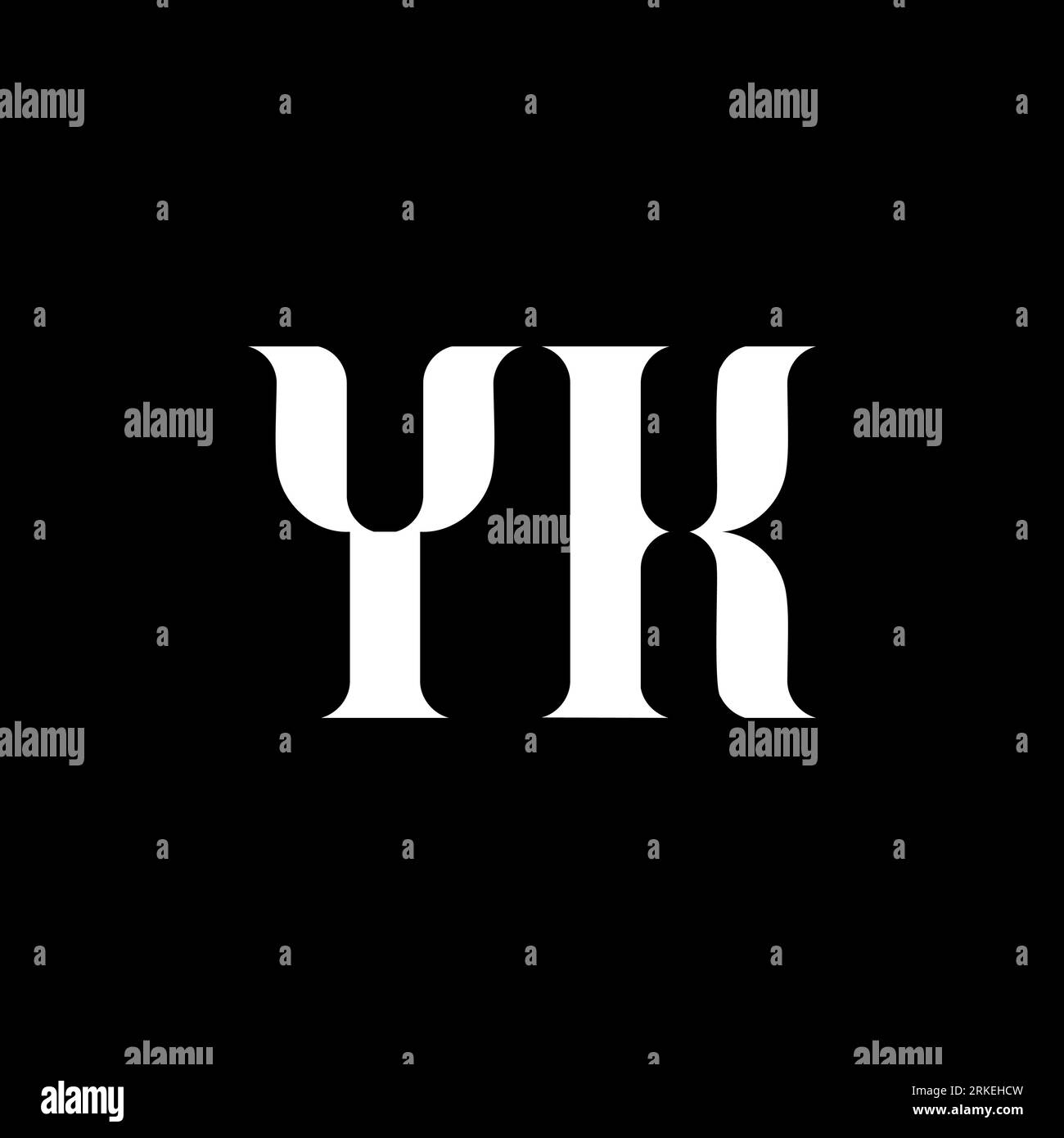 Yk Y K Letter Logo Design Initial Letter Yk Uppercase Monogram Logo White Color Yk Logo Y K 