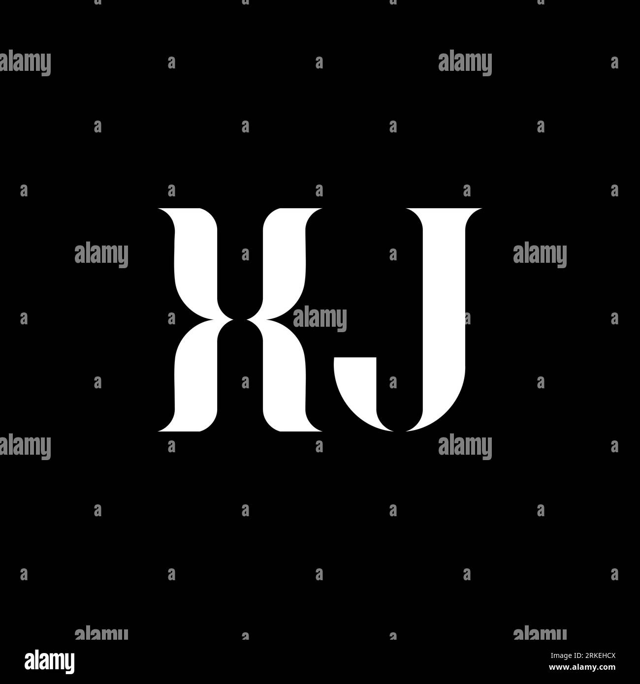 XJ X J letter logo design. Initial letter XJ linked circle uppercase ...