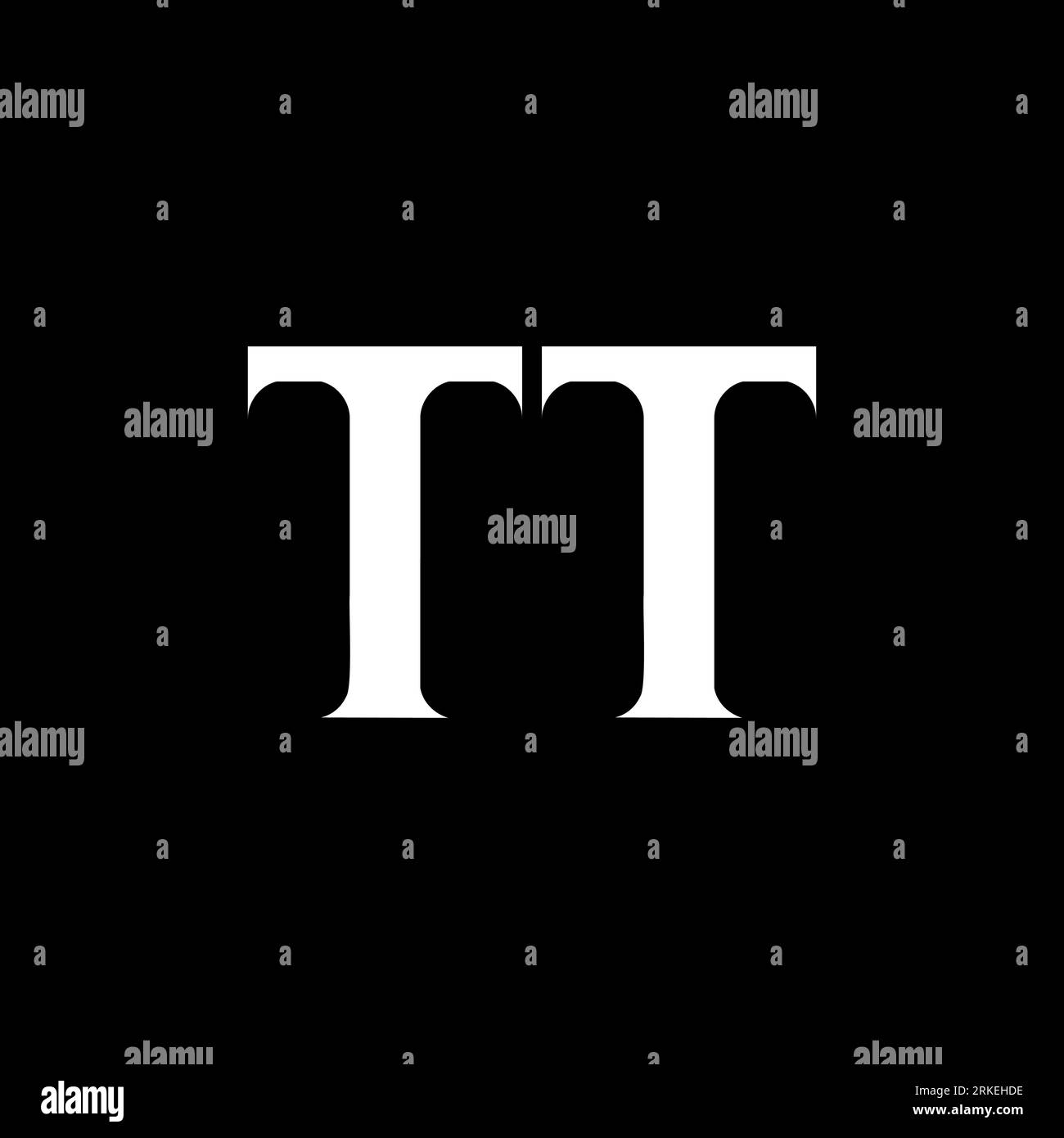 TT T T letter logo design. Initial letter TT linked circle uppercase ...