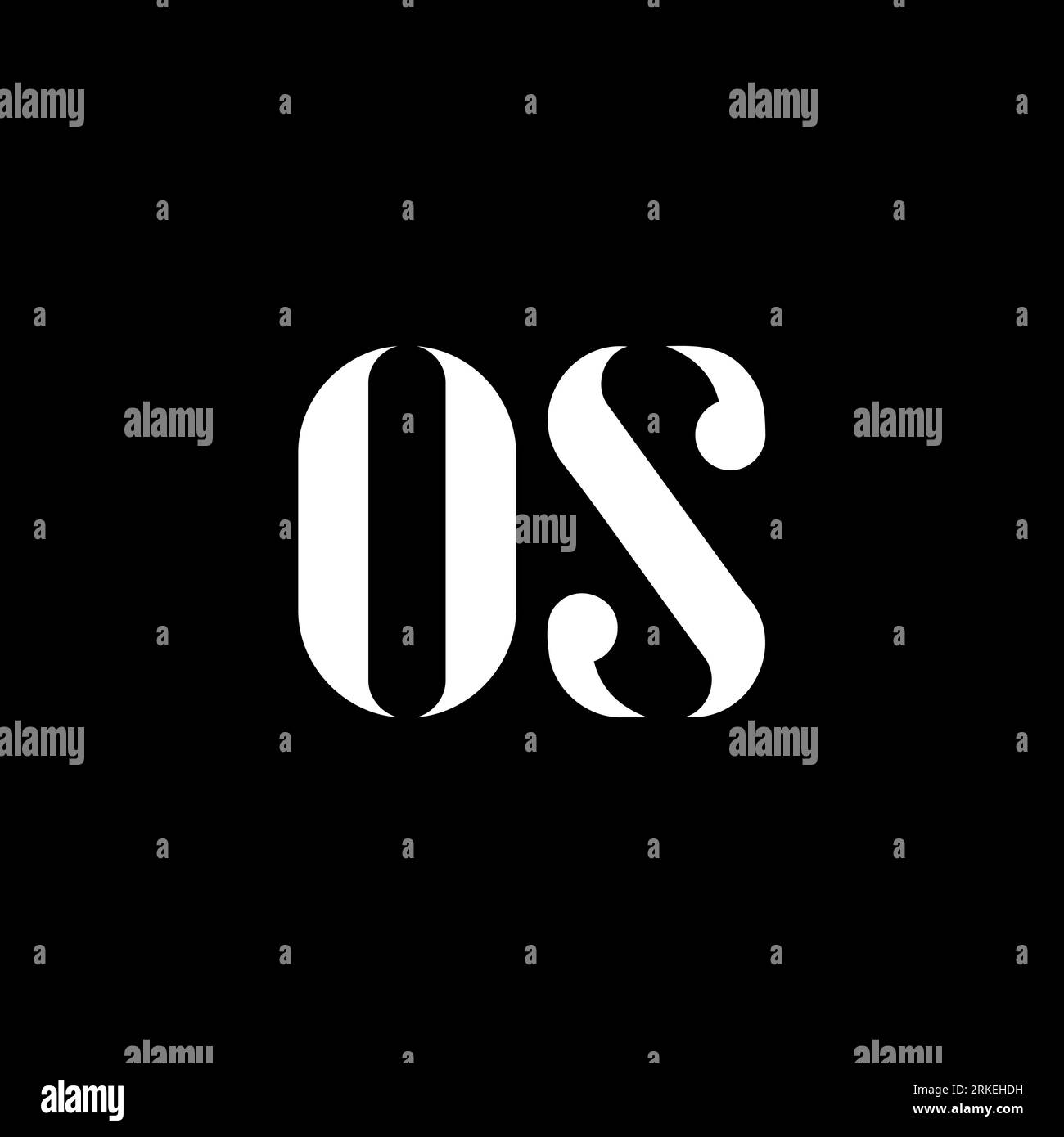 OS letter logo design. Initial letter OS uppercase monogram logo white ...