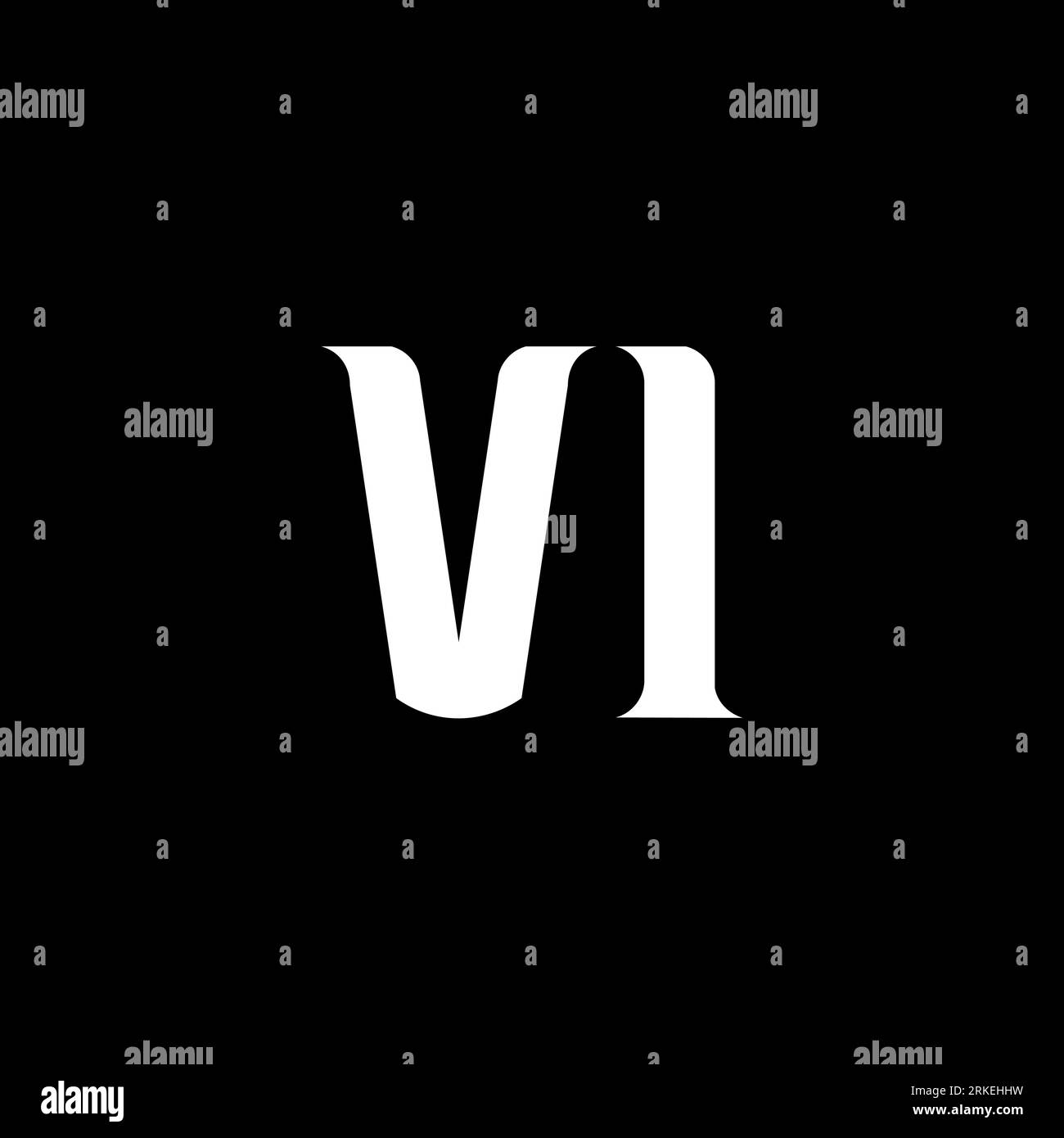 VI V I letter logo design. Initial letter VI linked circle uppercase ...