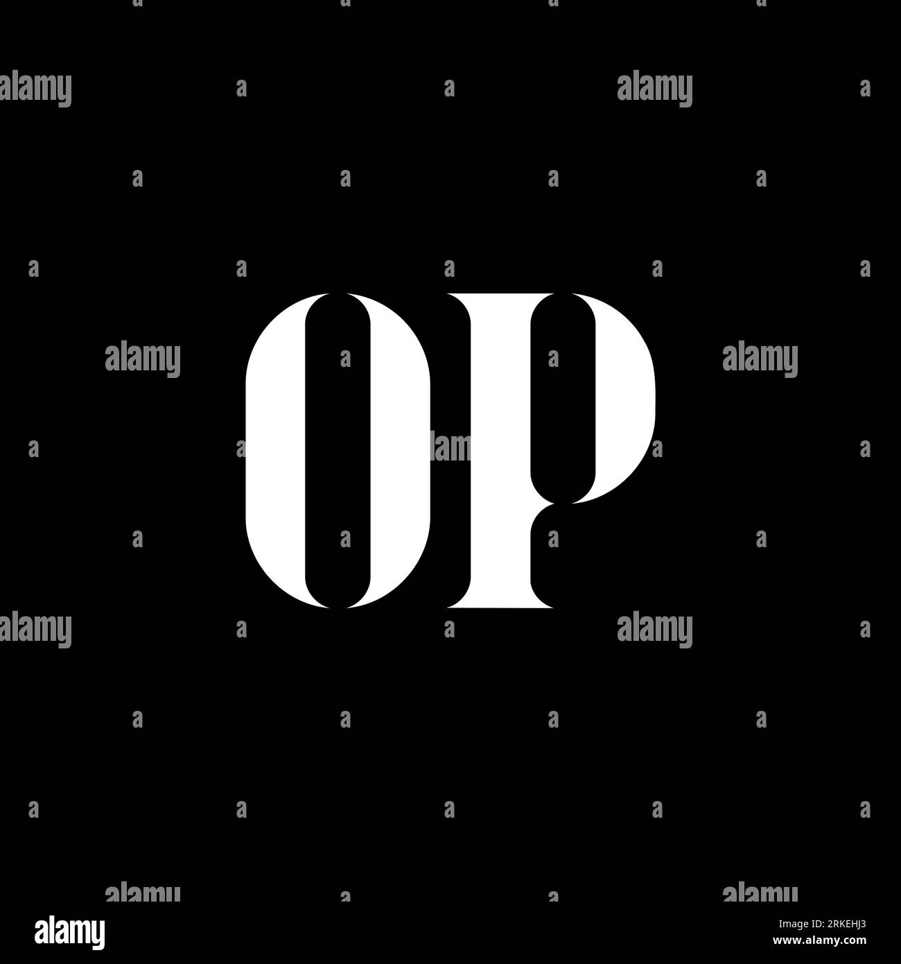 OP letter logo design. Initial letter OP uppercase monogram logo white ...