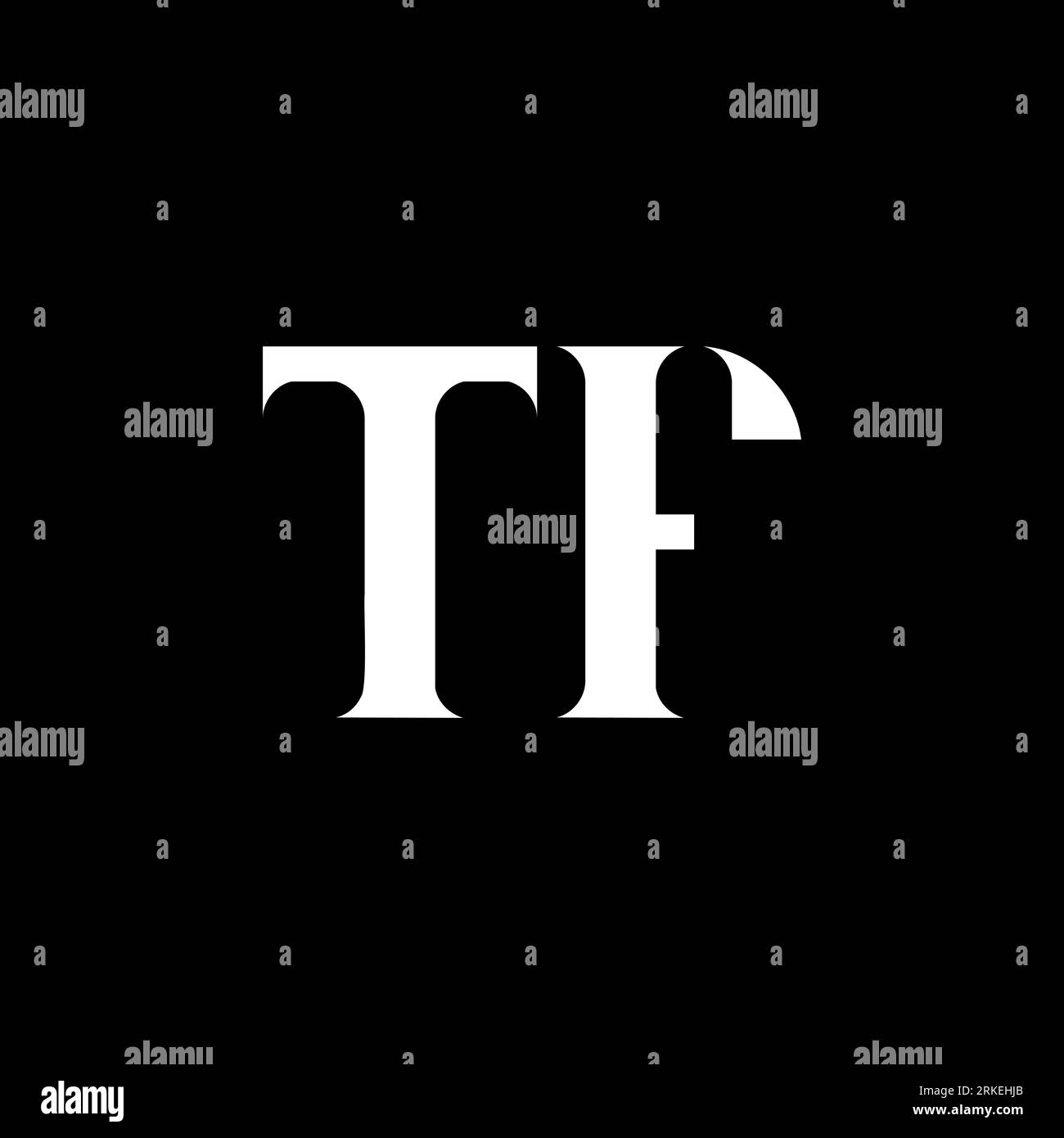TF T F letter logo design. Initial letter TF linked circle uppercase ...
