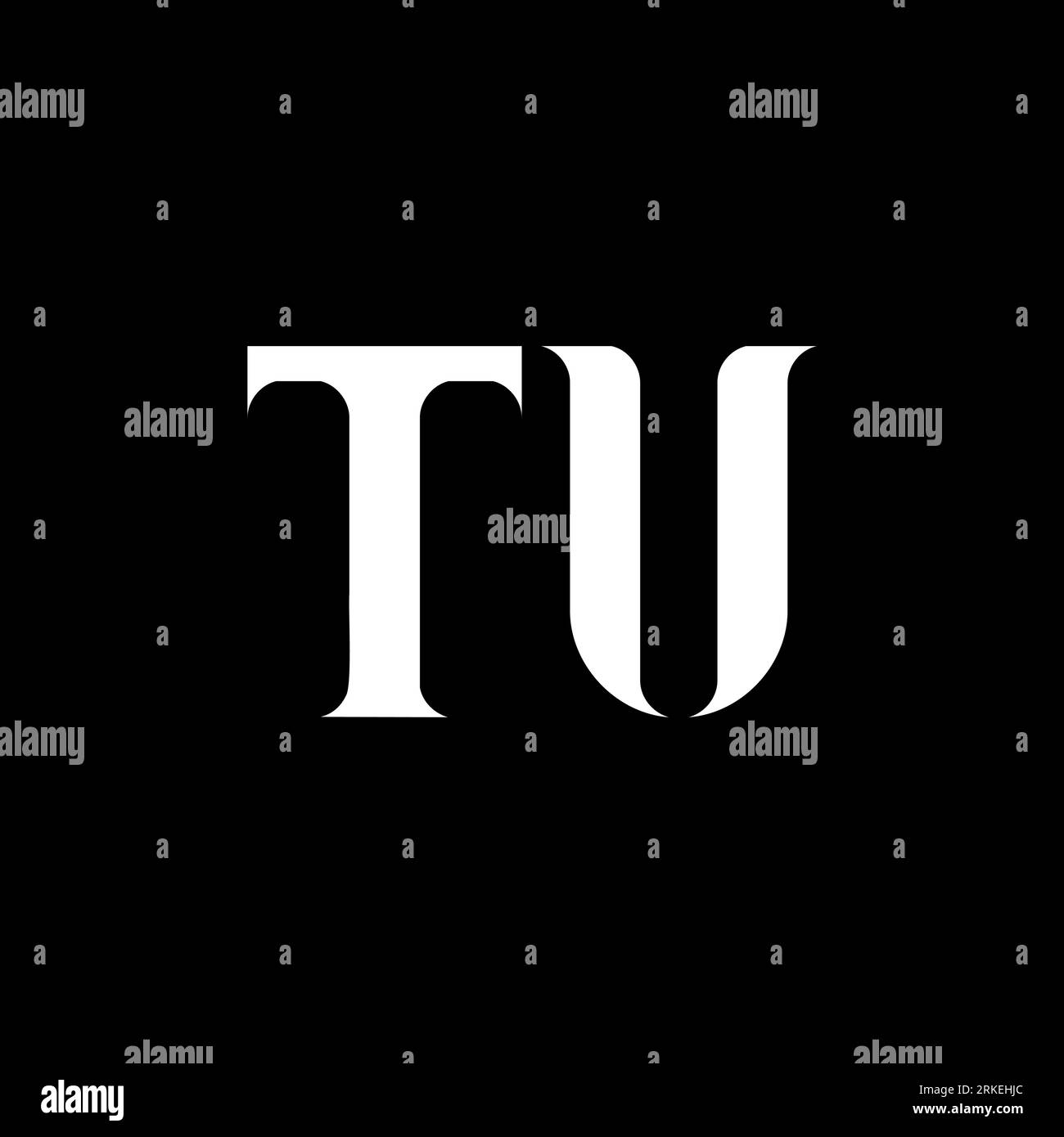 TU T U letter logo design. Initial letter TU linked circle uppercase ...