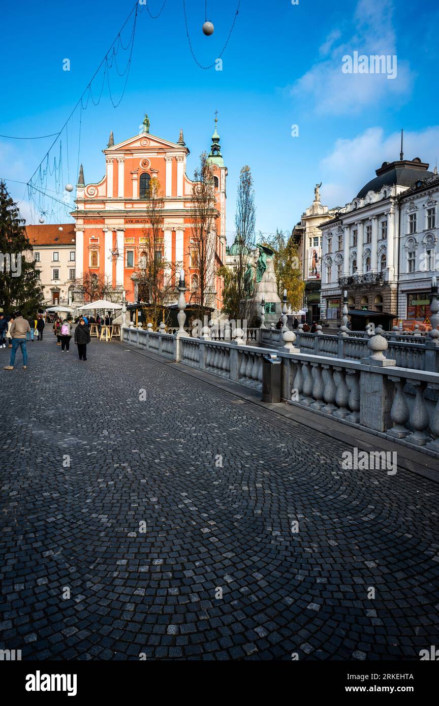 Art, historic buildings and colors of the Slovenian capital. Ljubljana ...