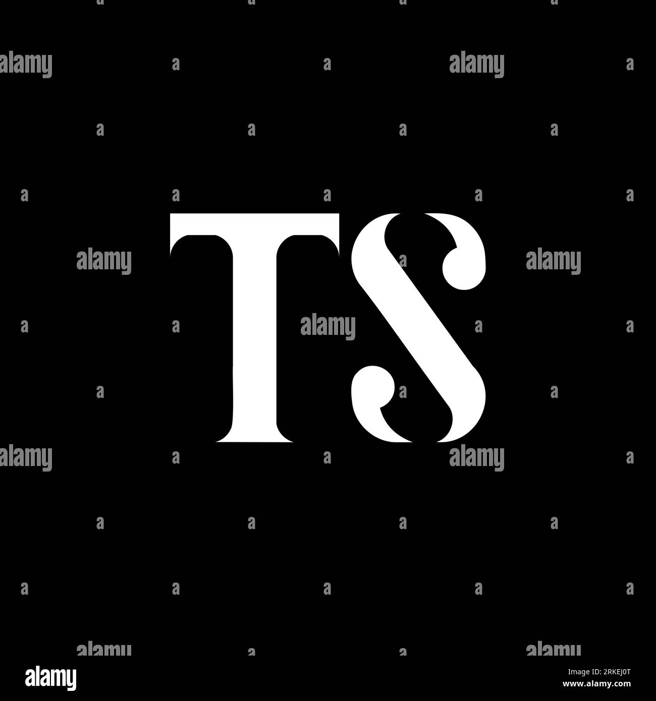 TS T S letter logo design. Initial letter TS linked circle uppercase ...