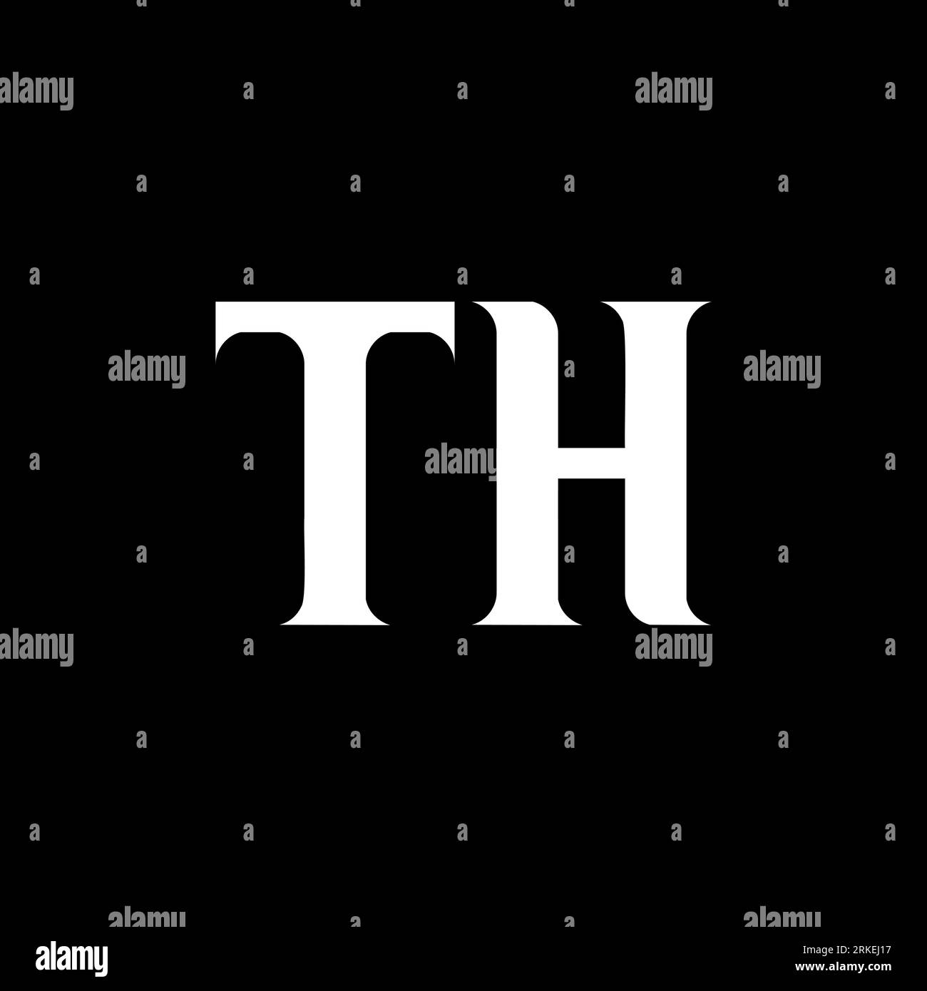 TH T H letter logo design. Initial letter TH linked circle uppercase ...