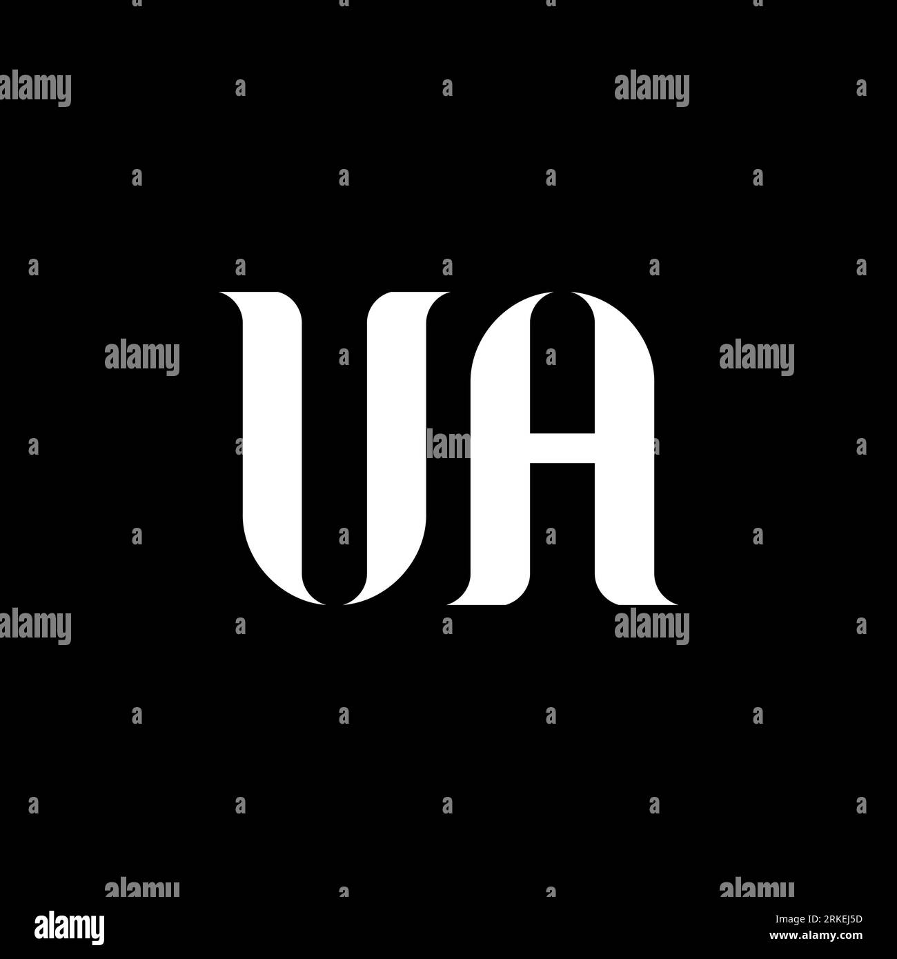UA U A letter logo design. Initial letter UA linked circle uppercase ...