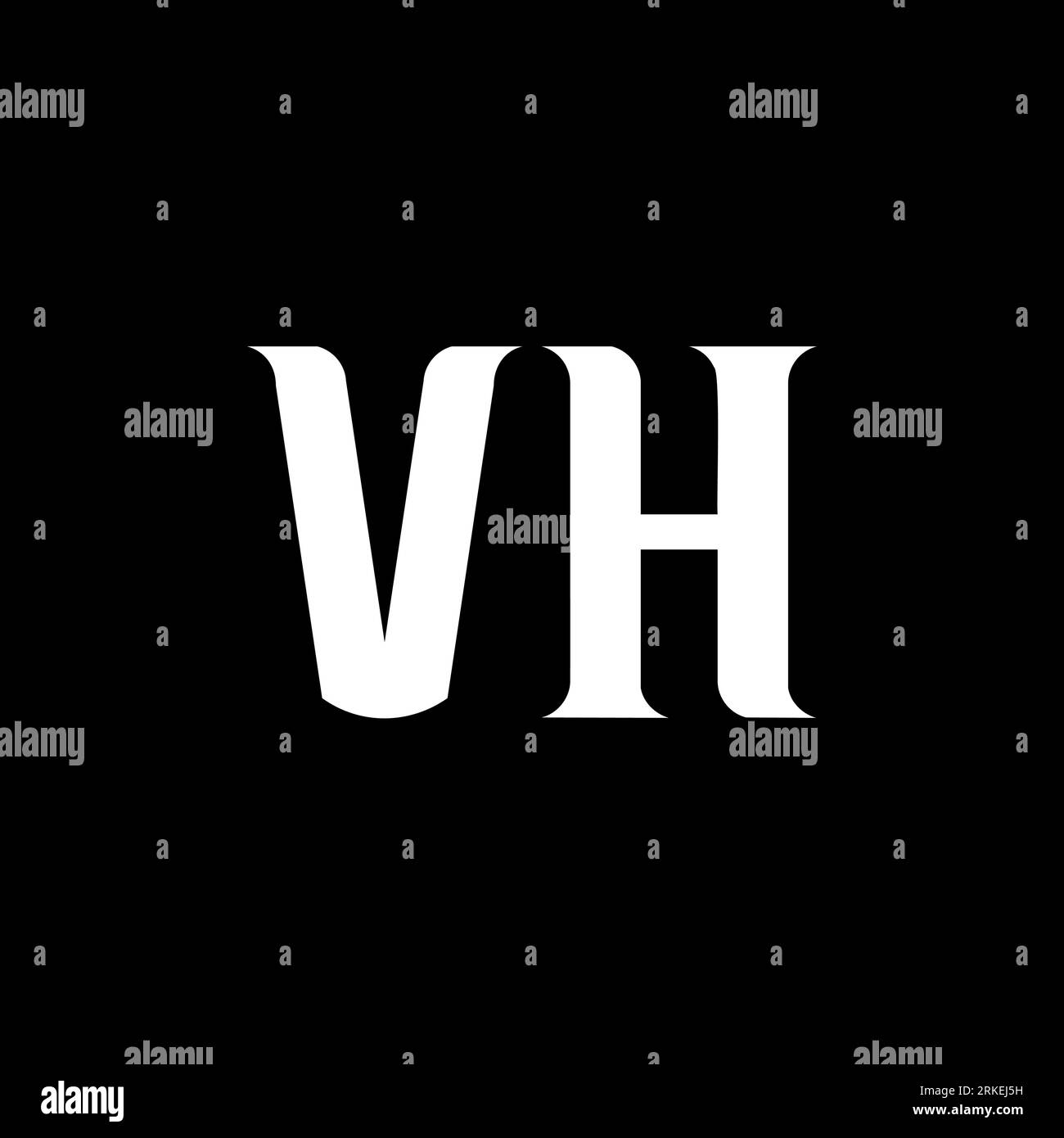 VH V H letter logo design. Initial letter VH linked circle uppercase ...