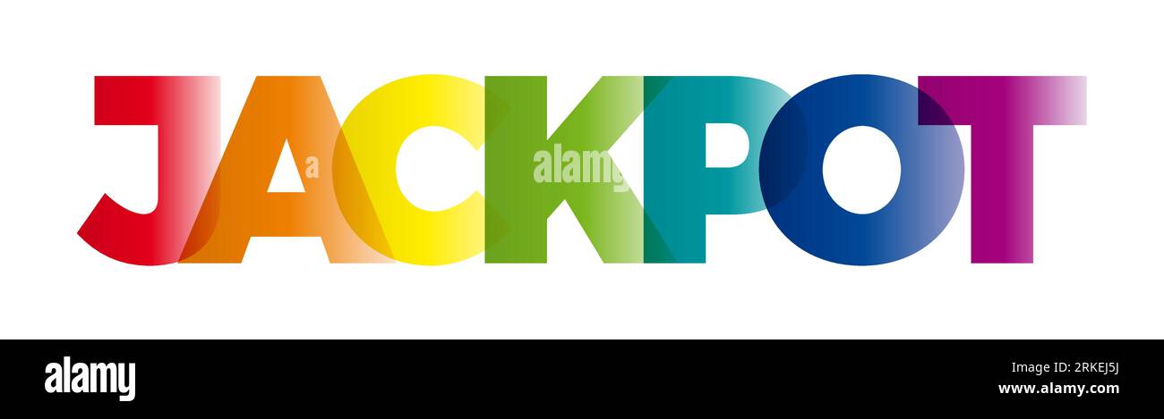 The word Jackpot. Vector banner with the text colored rainbow Stock ...