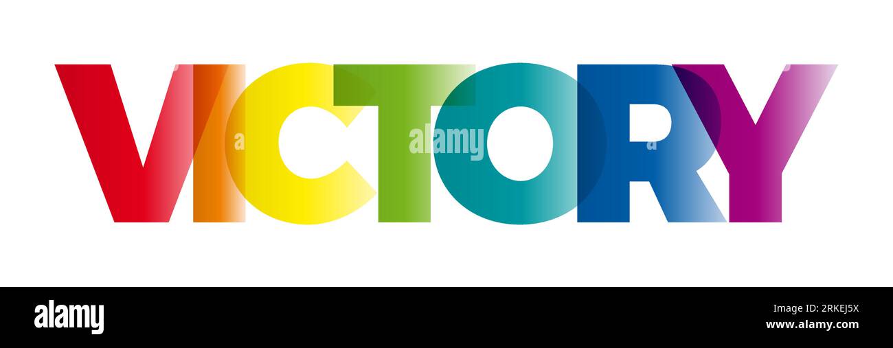 The word Victory. Vector banner with the text colored rainbow Stock ...