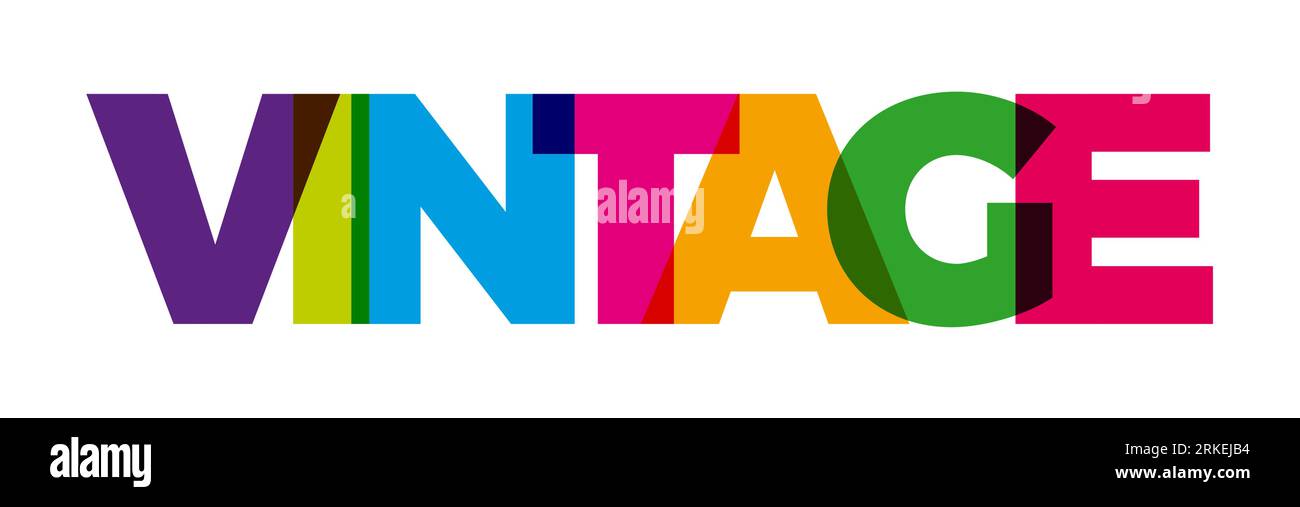 The word Vintage. Vector banner with the text colored rainbow Stock ...
